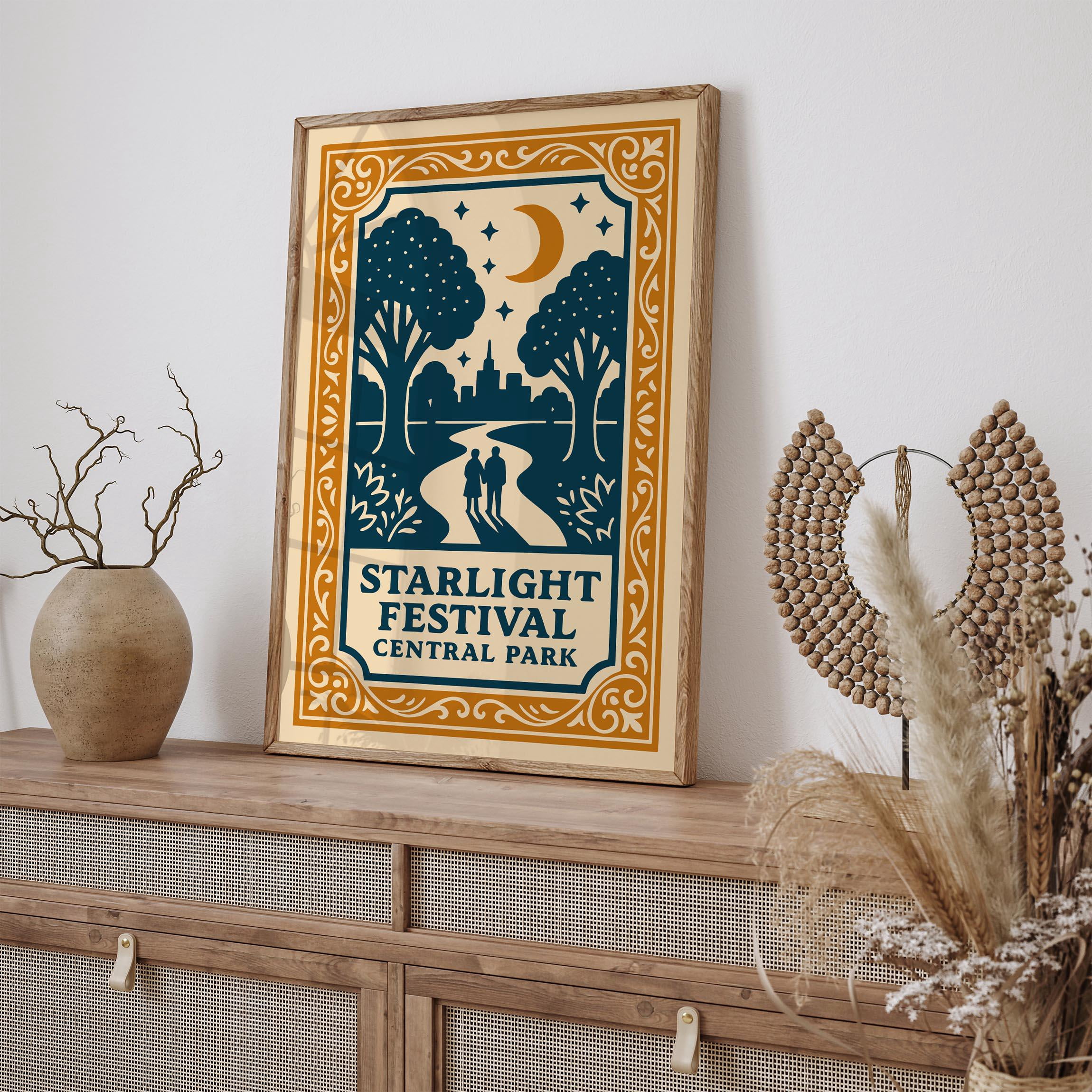 Starlight Festival Poster, Vintage New York Wall Art UNFRAMED Poster ...