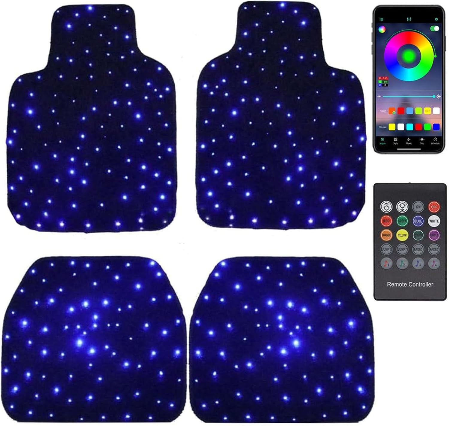 Starlight Floor Mats for Car, Universal Starlight Car Mats 4X pcs ...