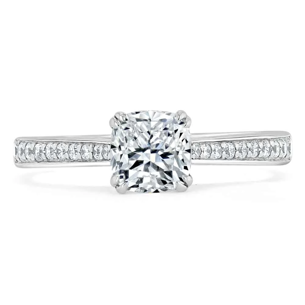Starlight Jewel 14K White Gold Plated Wedding Ring - 1.65 Ct Cushion ...