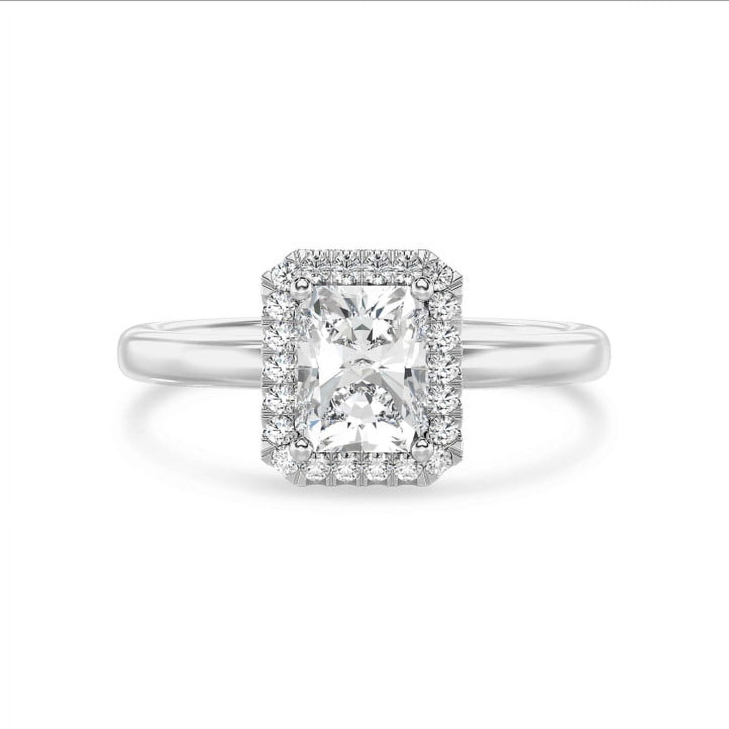 Starlight Jewel 1.81 Ct Radiant Lab Created Diamond Engagement Ring - Elegant 14K White Gold ...