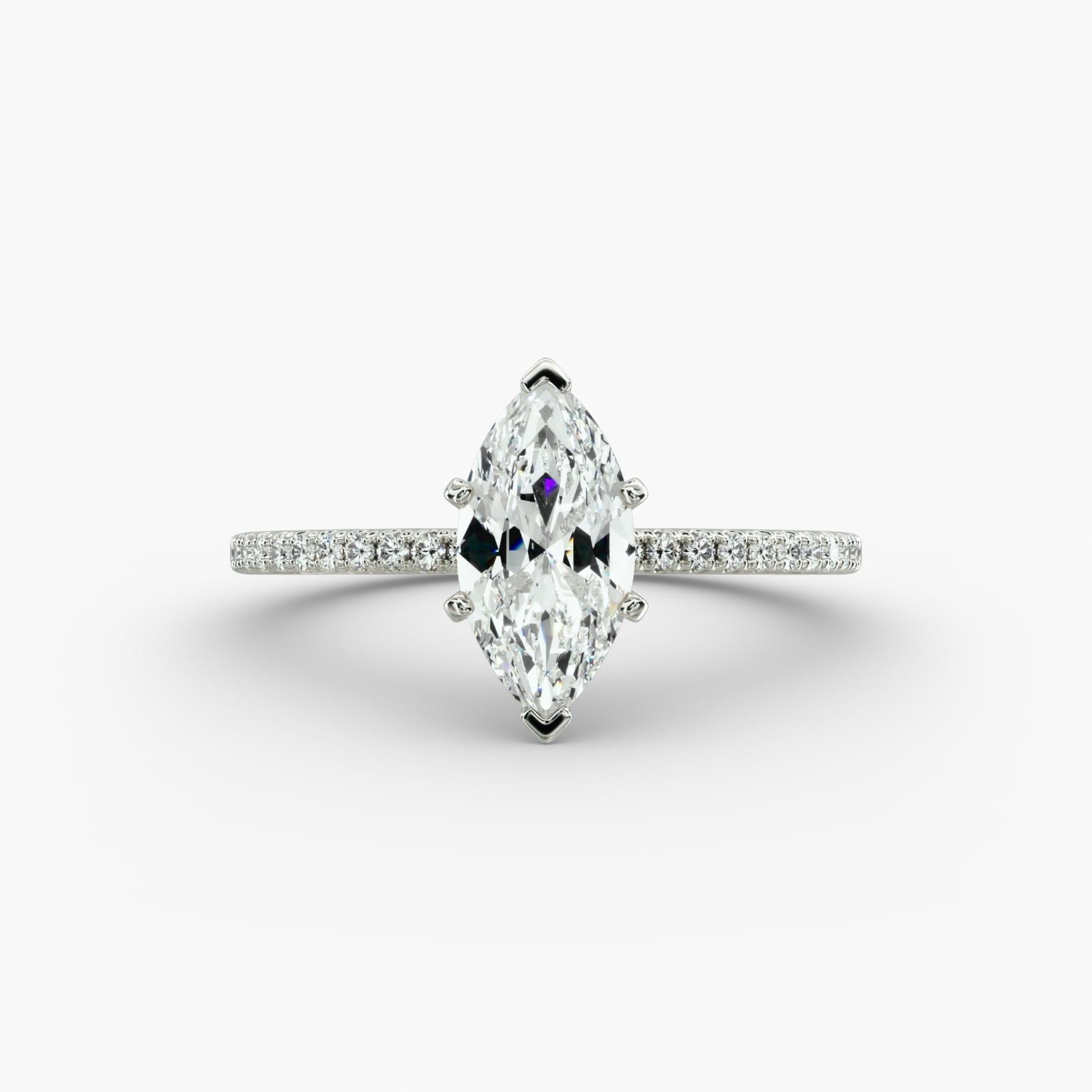 Starlight Jewel 14K White Gold Over Rings - 1.8 Ct Marquise Cut Diamond ...