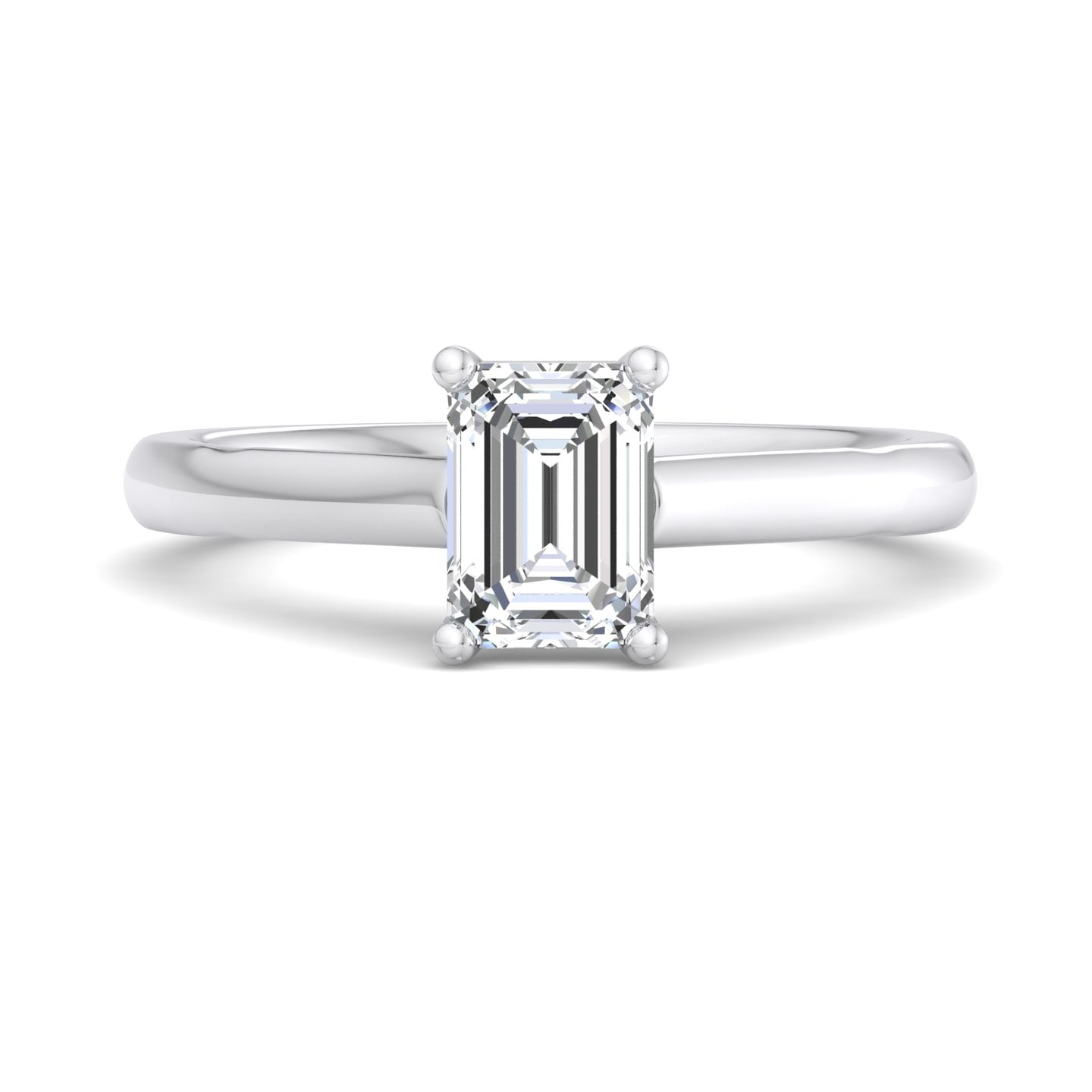 Starlight Jewel 14K White Gold Plated 1.06 Ct Emerald Cut Solitaire ...