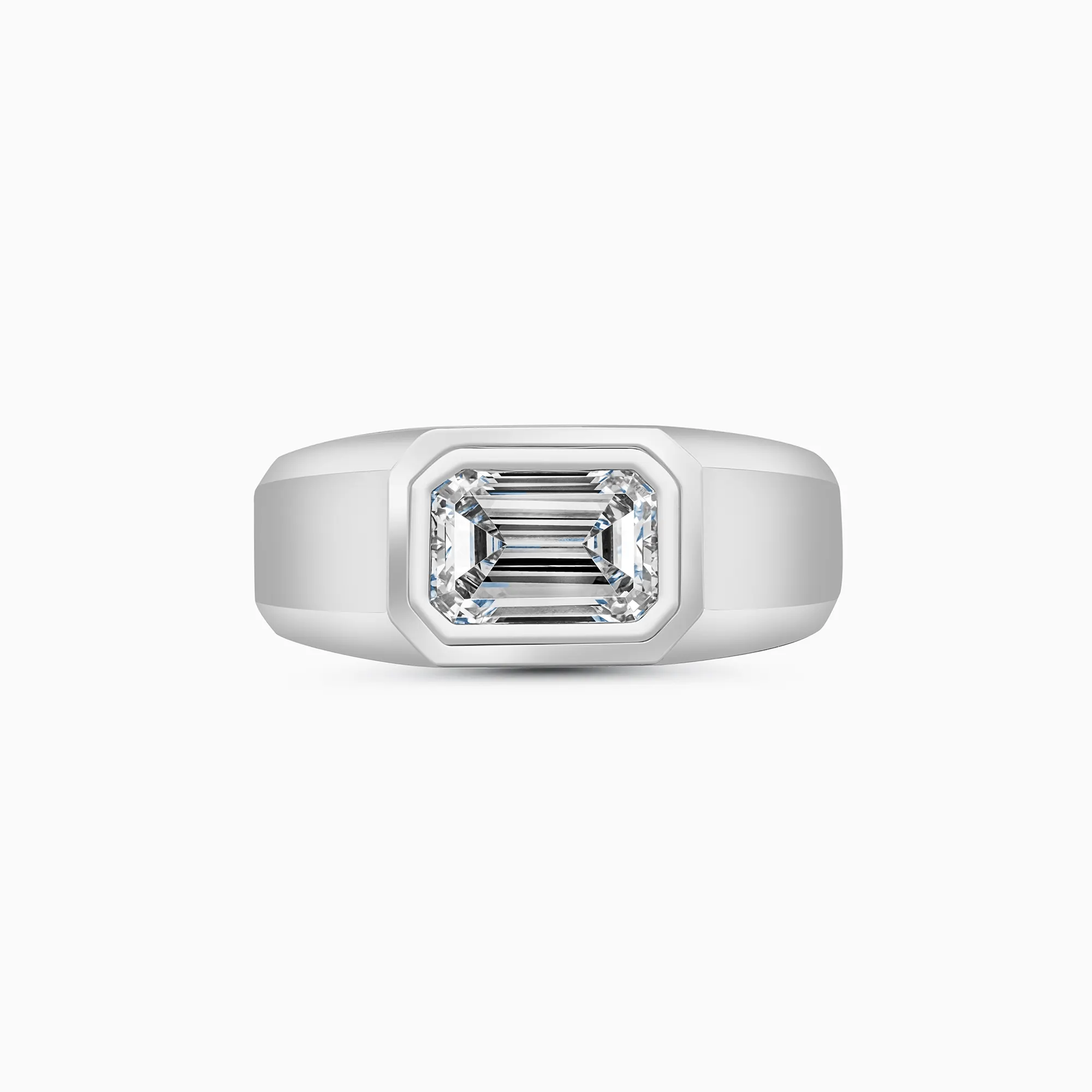 Starlight Jewel 14K White Gold Over Ring for Him - 2Ct Emerald Cut ...