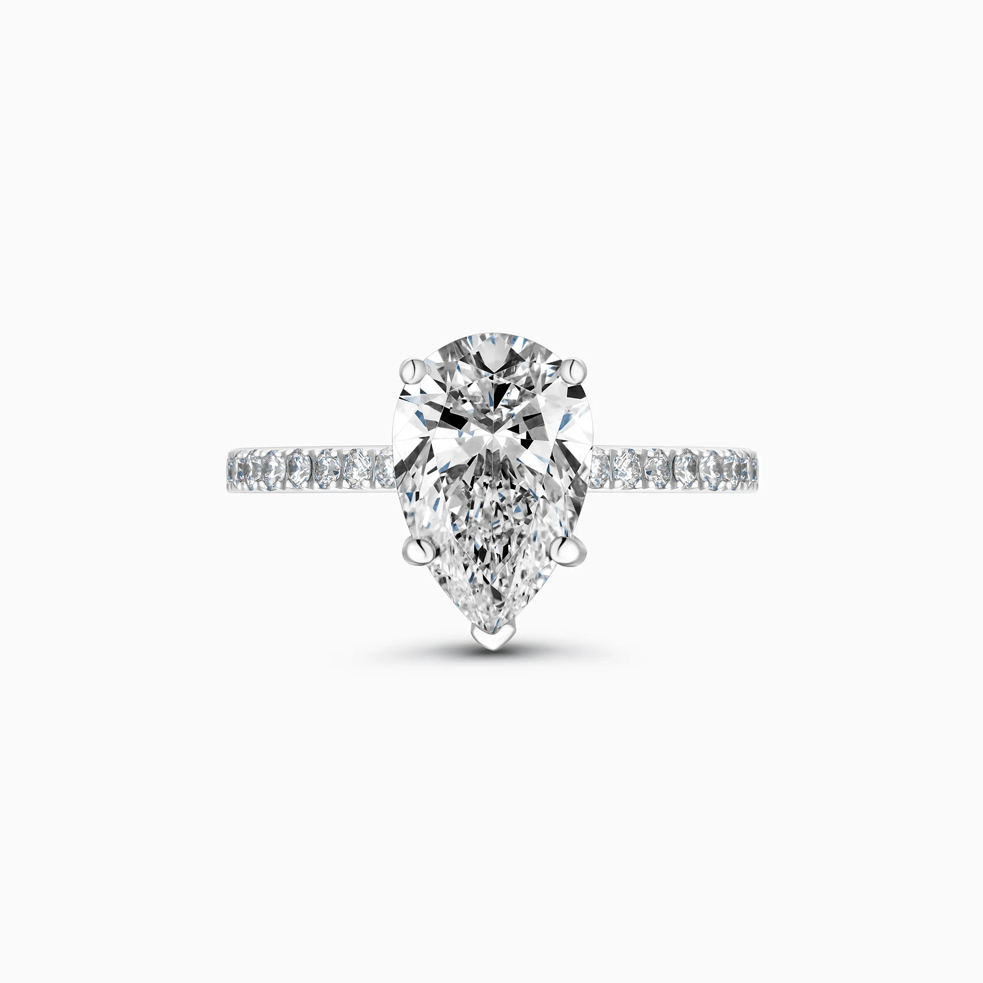Starlight Jewel 2.14 Ct Pear Cut Diamond Engagement Rings - 14K White ...