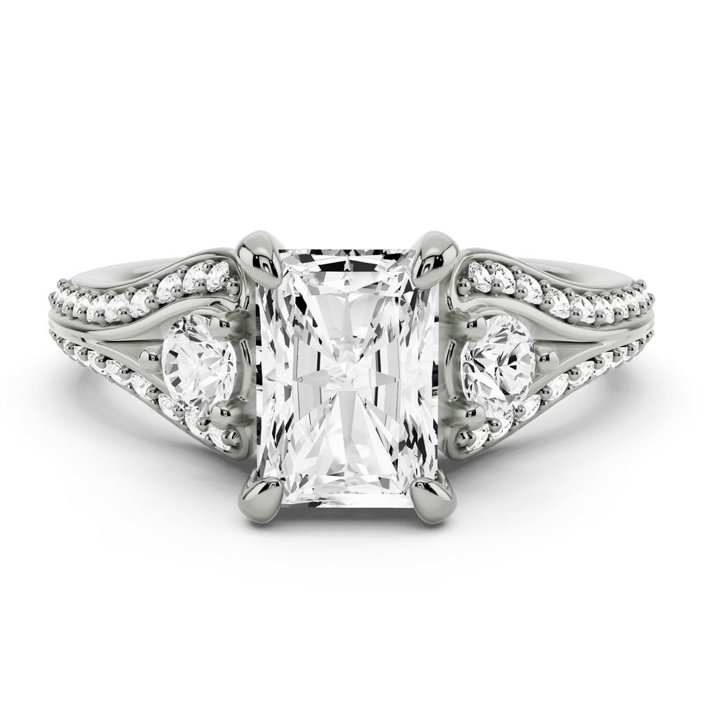 Starlight Jewel 2.02 Ct Radiant Cut Engagement Ring - 14K White Gold ...