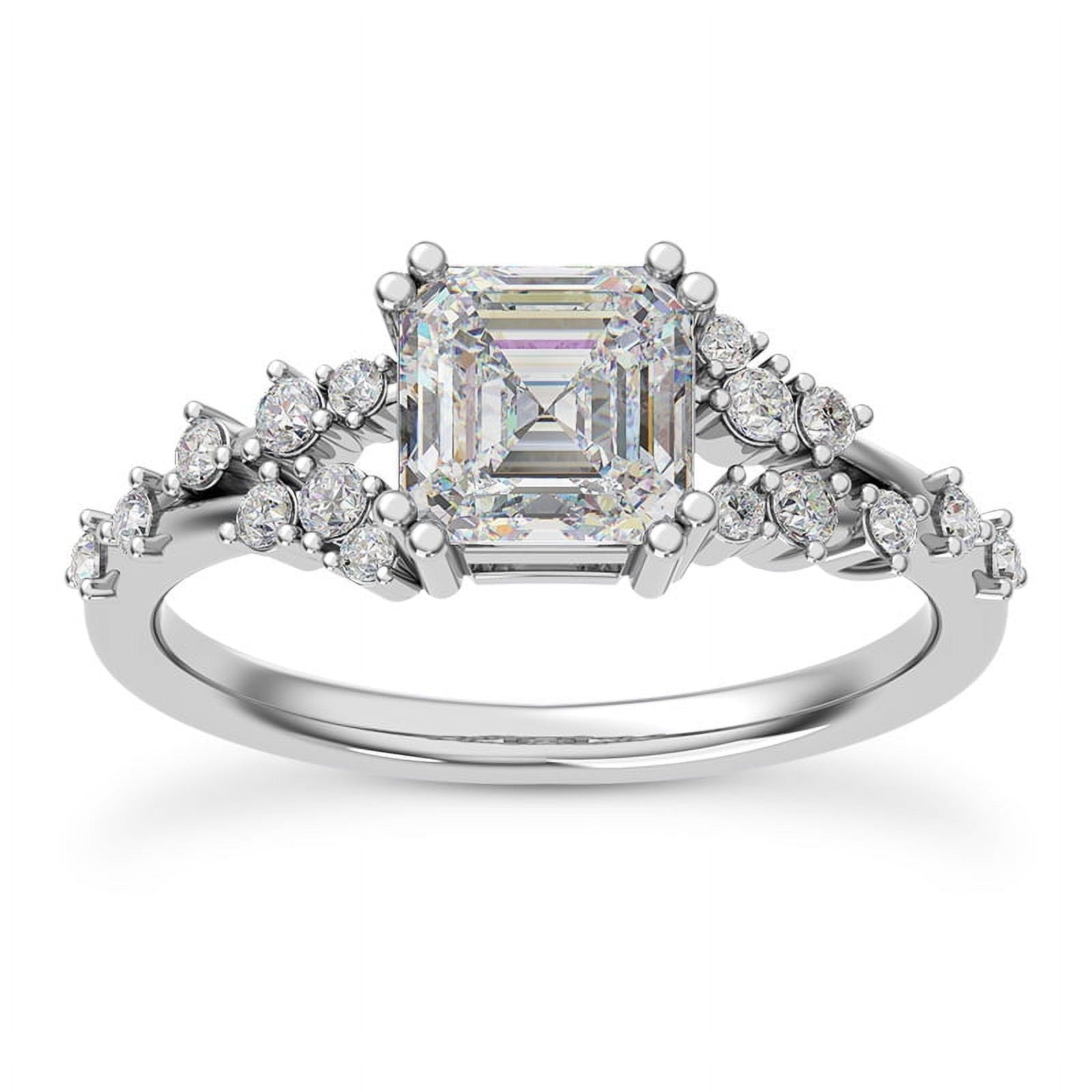 Starlight Jewel Asscher Shaped 1.28 Ct Engagement Ring - Lab Simulated ...