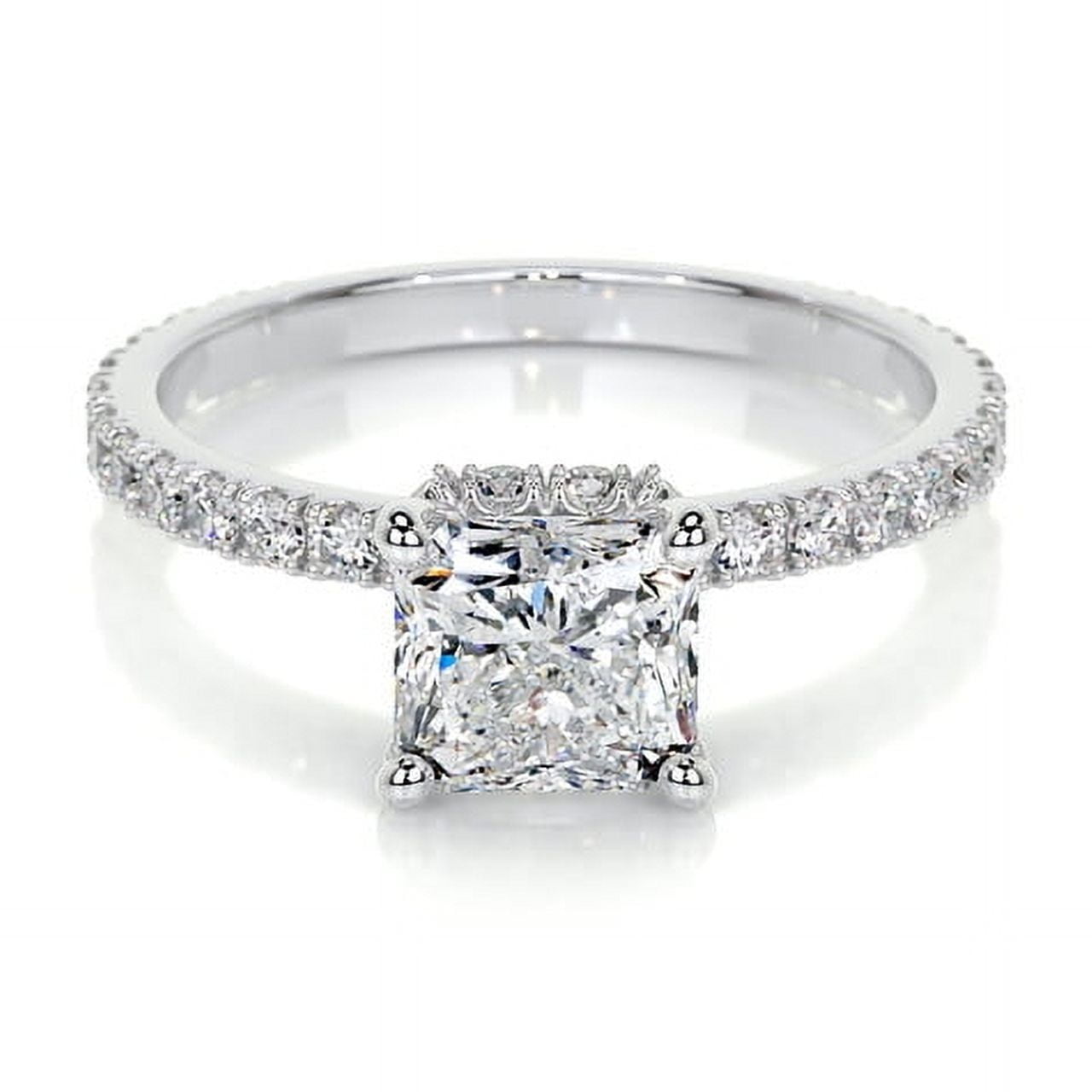 Starlight Jewel Exquisite 1.4 Ct Princess Cut Hidden Halo Eternity ...
