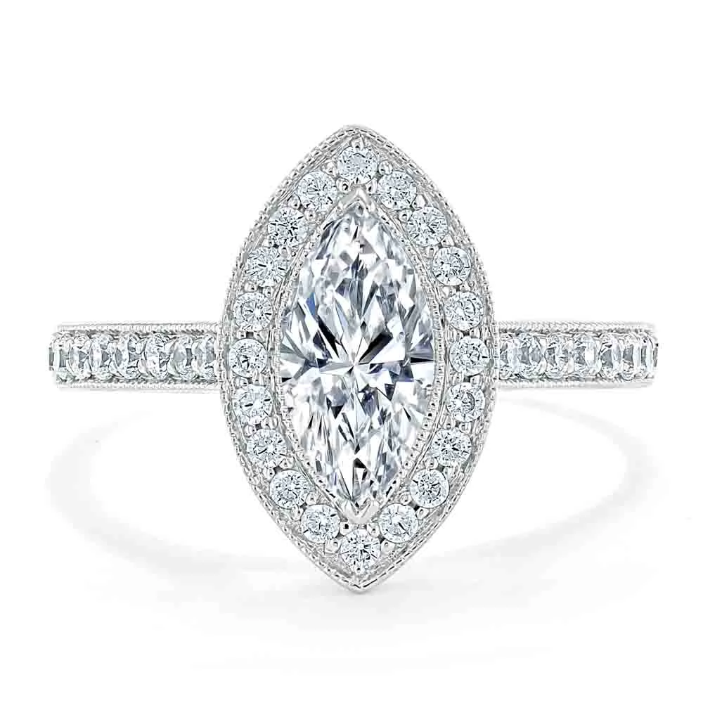 Starlight Jewel Marquise Cut 2 Ct Diamond Engagement Rings - 14k White ...