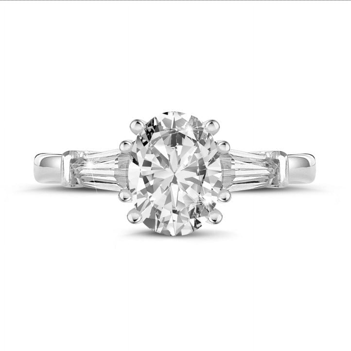 Starlight Jewel Oval 2.13 Ct Lab Created Diamond Cut Ring - 14K White ...
