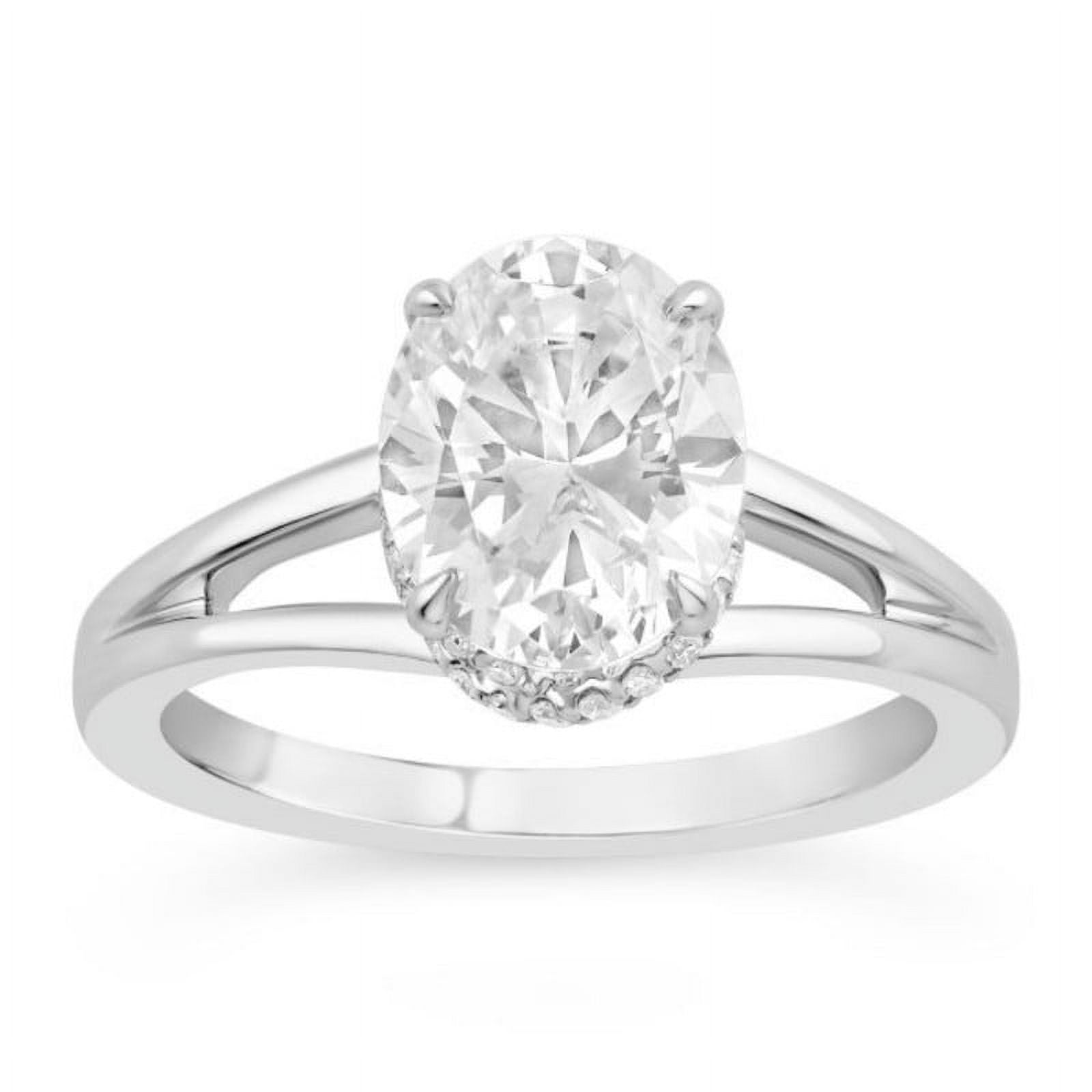 Starlight Jewel Promise Split Shank Wedding Rings for Women's - Oval ...