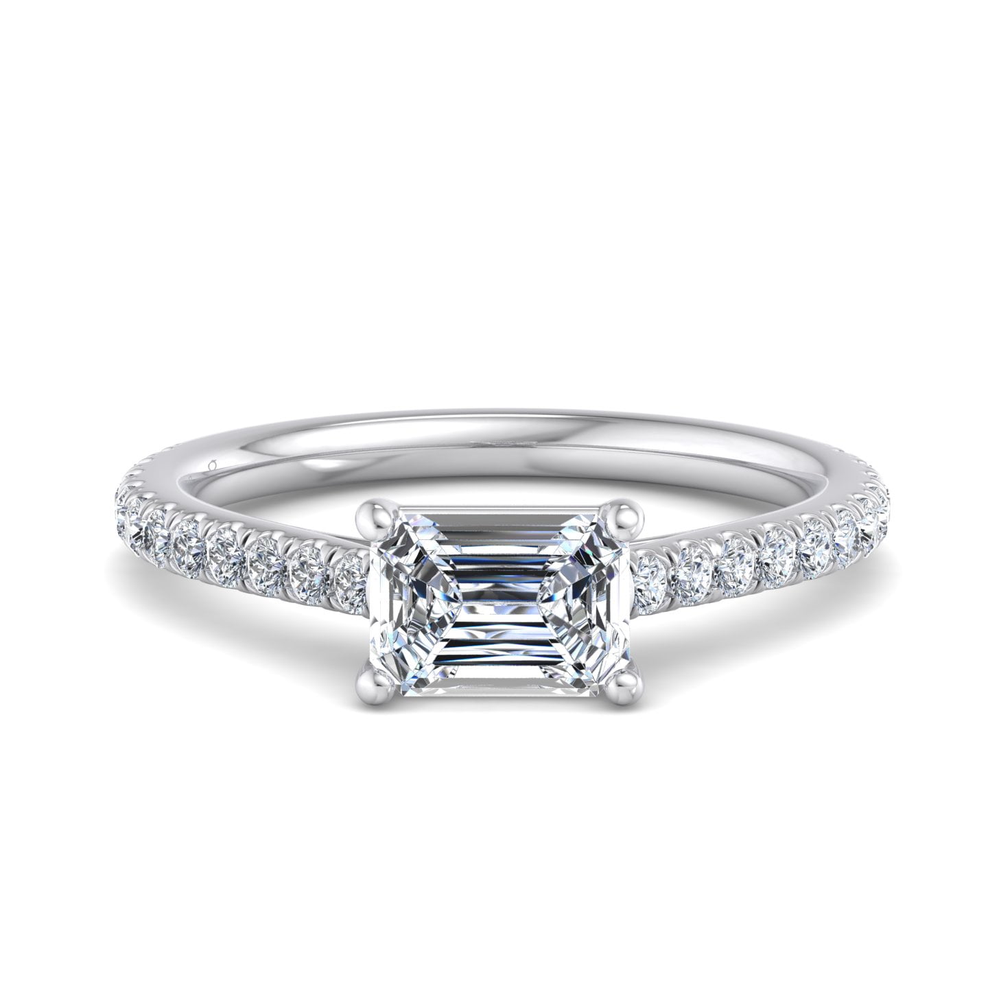 Starlight Jewelry 1.6 Ct Emerald Cut Lab Moissanite Engagement Ring ...