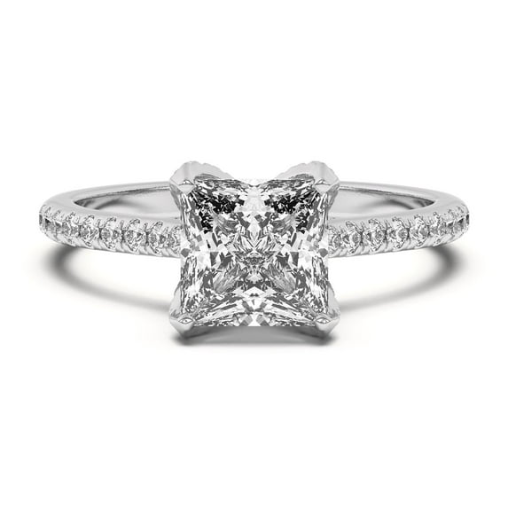 Starlight Jewelry 1.6 Ct Princess Cut Moissanite Engagement Ring - 14K ...