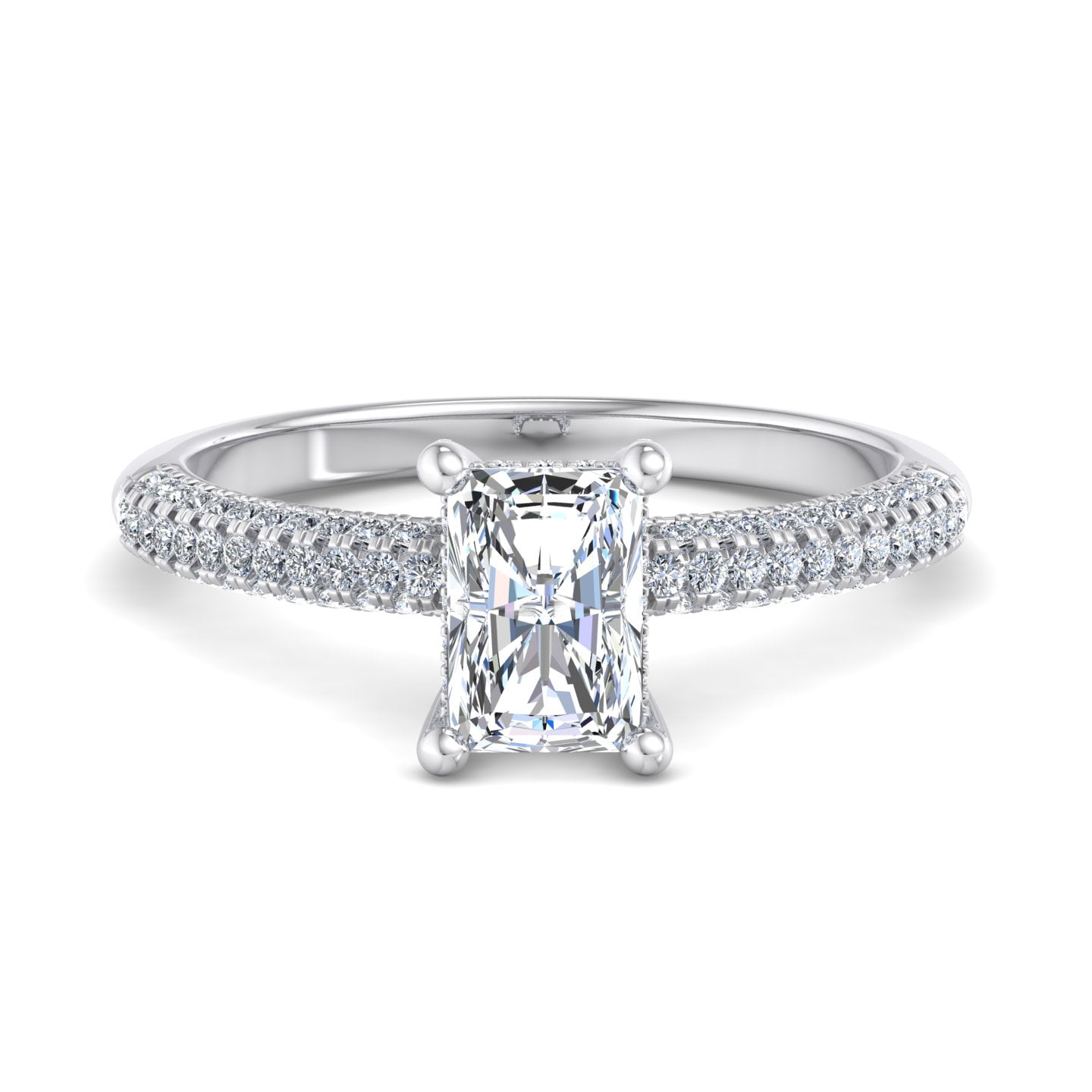 Starlight Jewelry 1.6 Ct Radiant Cut Moissanite Engagement Ring for ...