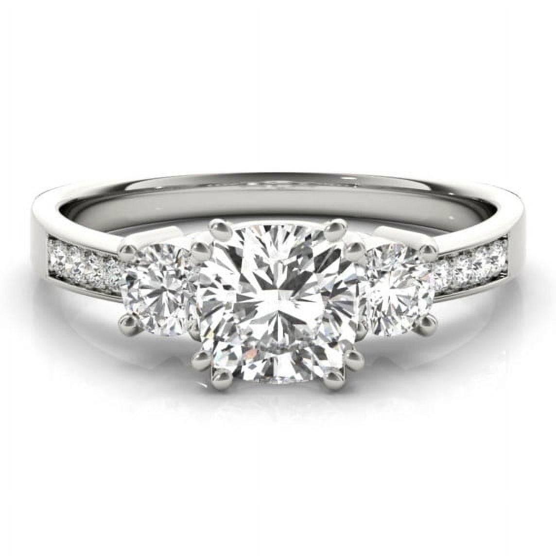 Starlight Jewelry 1.81 Ct Cushion Cut Moissanite Solitaire Ring - 14K ...