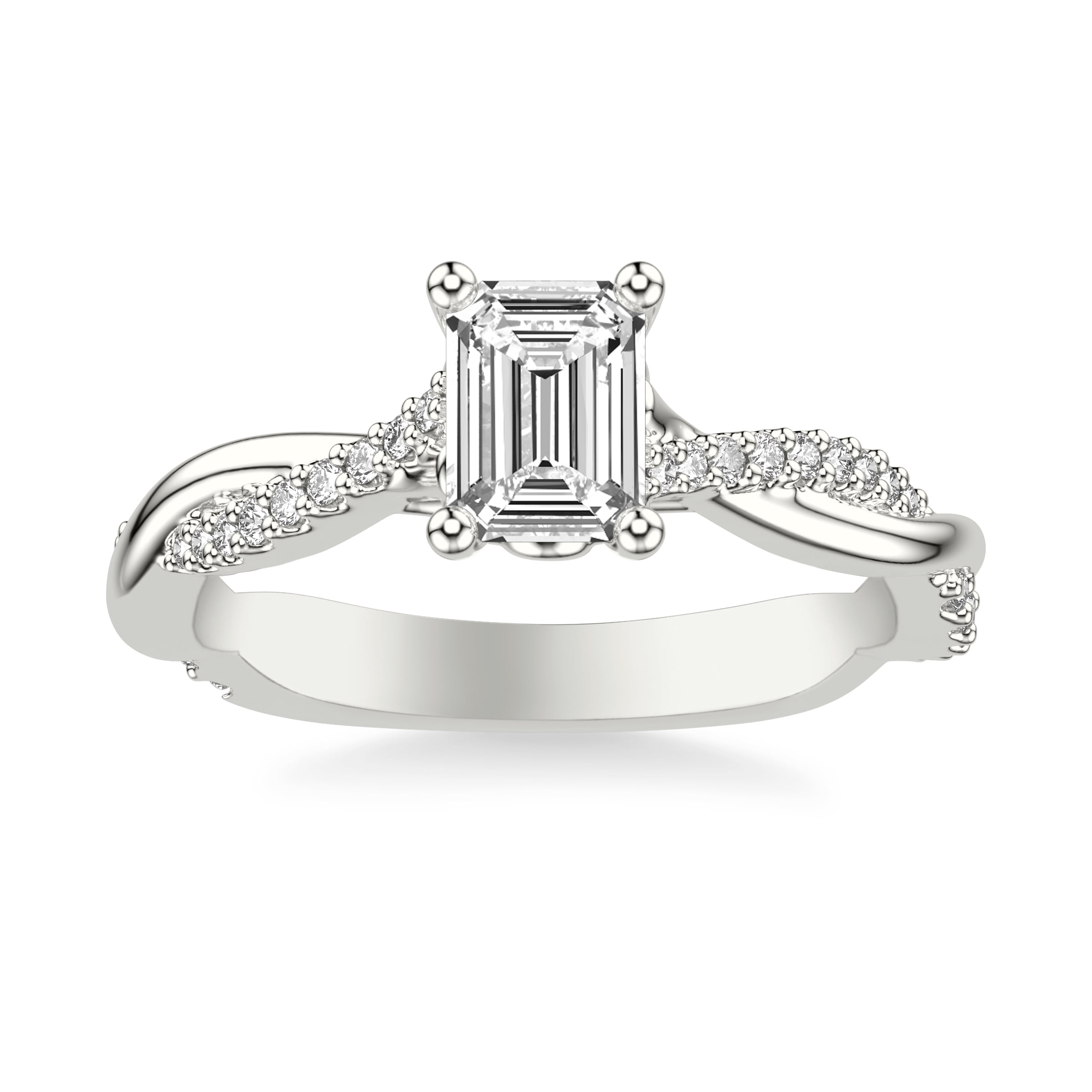 Starlight Jewelry 1.92 Ct Emerald Cut Moissanite Engagement Ring ...