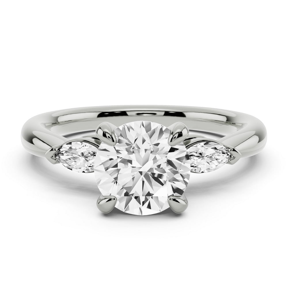 Starlight Jewelry 14K White Gold Plated 1.81 Ct Round Cut Solitaire ...