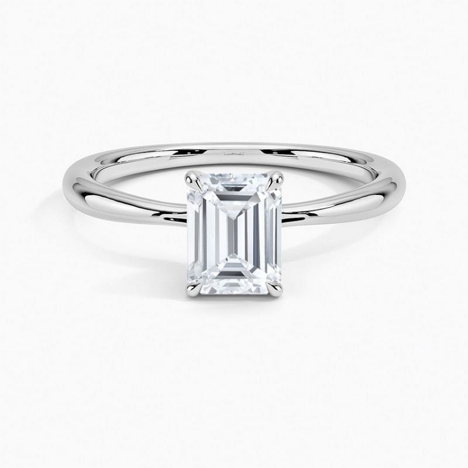 Starlight Jewelry 2.02 Ct Emerald Cut Moissanite Engagement Ring - 14K ...