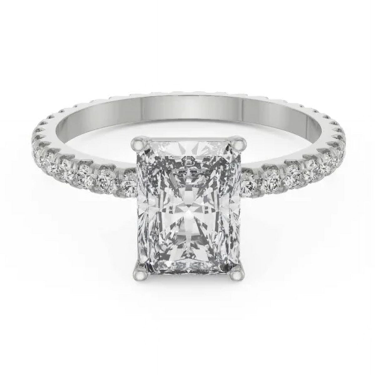 Starlight Jewelry 2.02 Ct Moissanite Ring - Women’s Emerald Cut Wedding ...