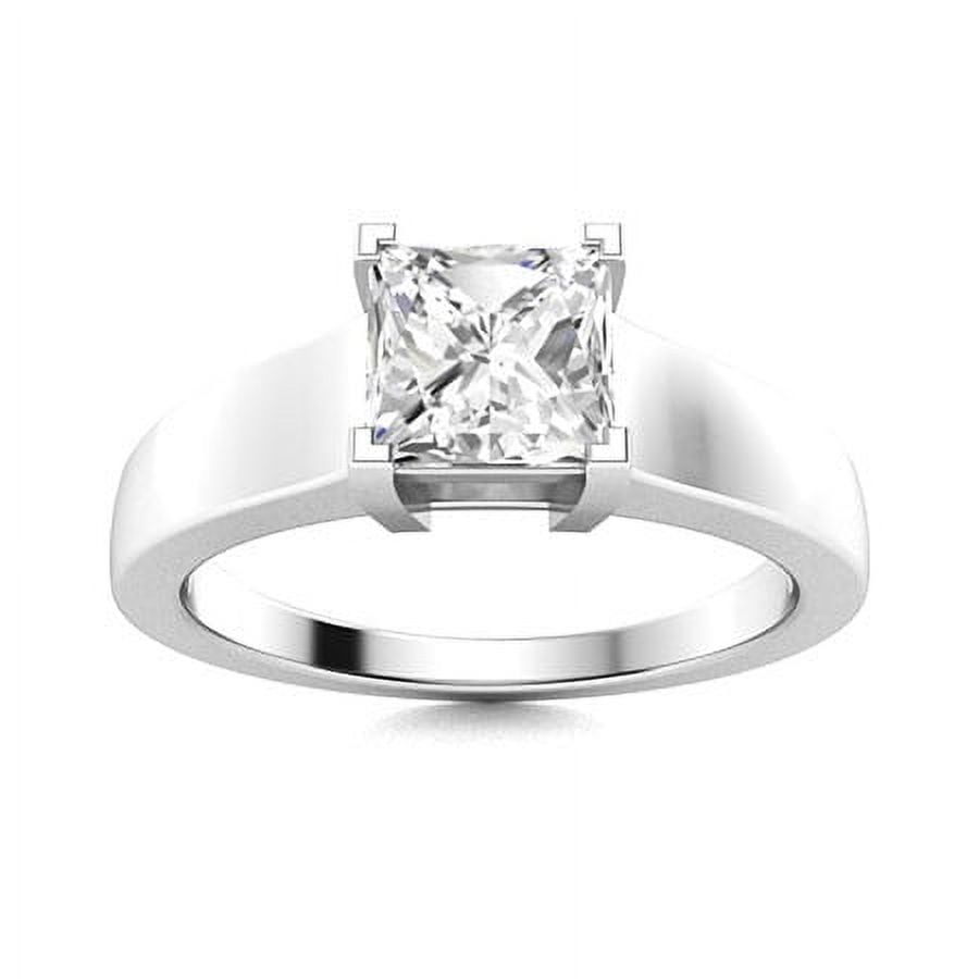 Starlight Jewelry 2.02 Ct Princess Cut Moissanite Engagement Ring - 14K ...