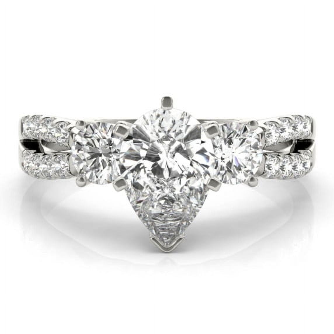 Starlight Jewelry 2.13 Ct Pear Cut Moissanite Engagement Ring ...