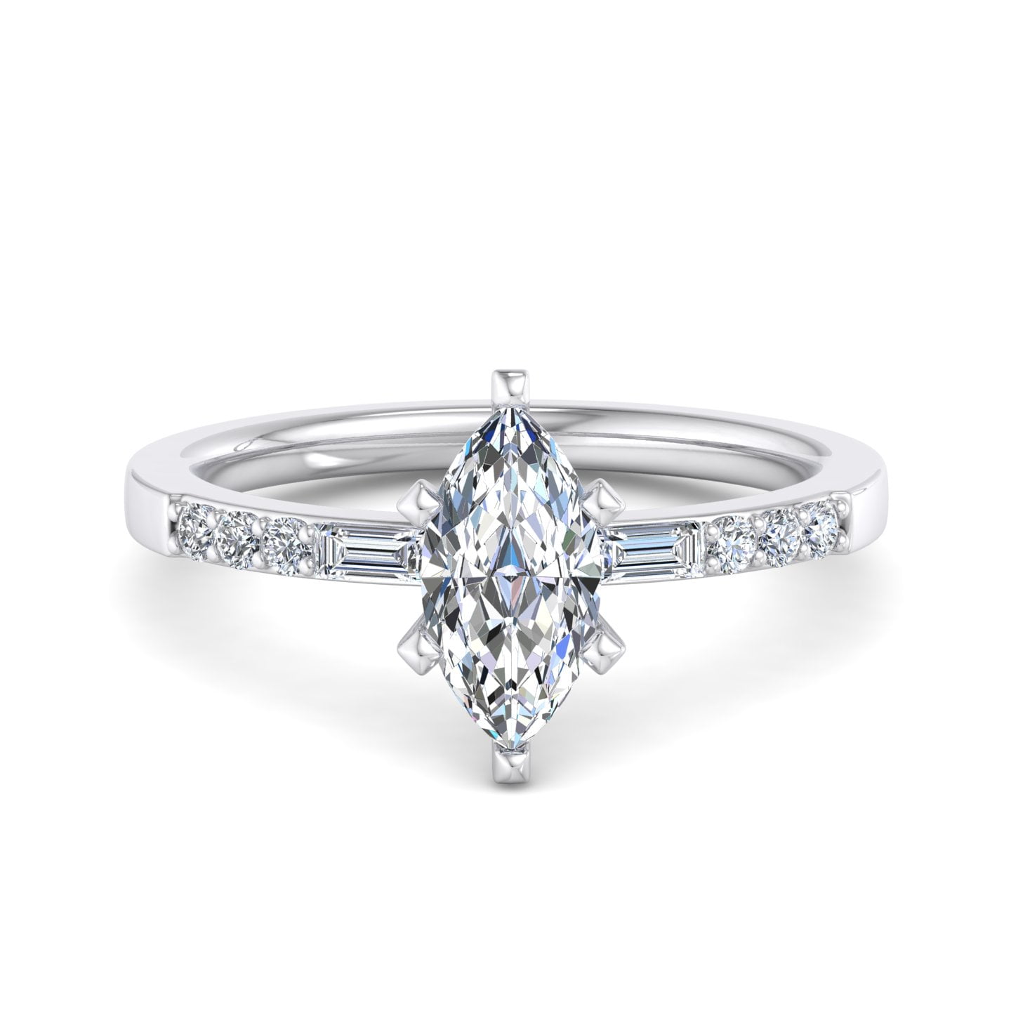 Starlight Jewelry Marquise Cut 2.02 Ct Solitaire Engagement Ring - 14K ...