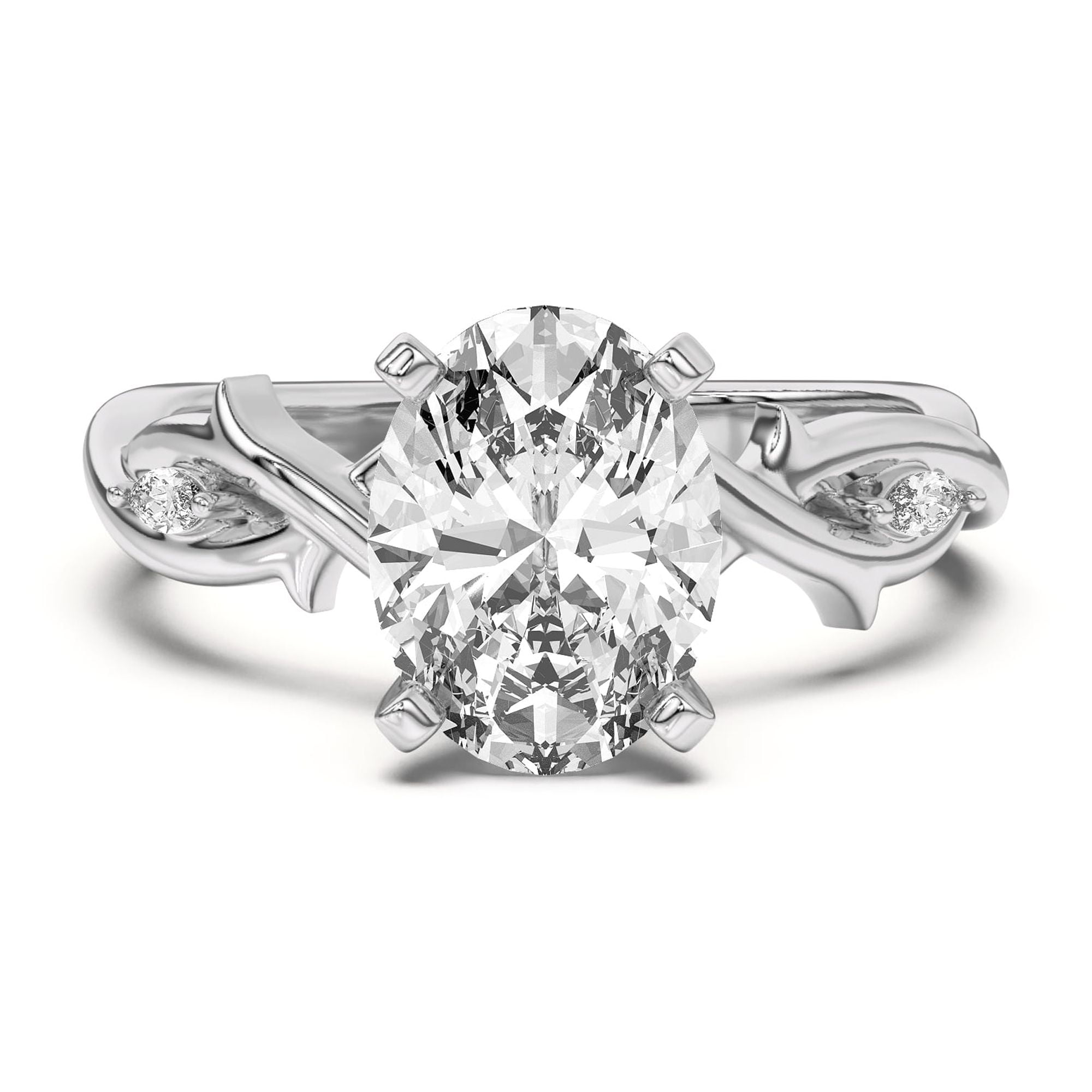 Starlight Jewelry Oval Cut 2.24 Ct Moissanite Ring - Three Stone ...