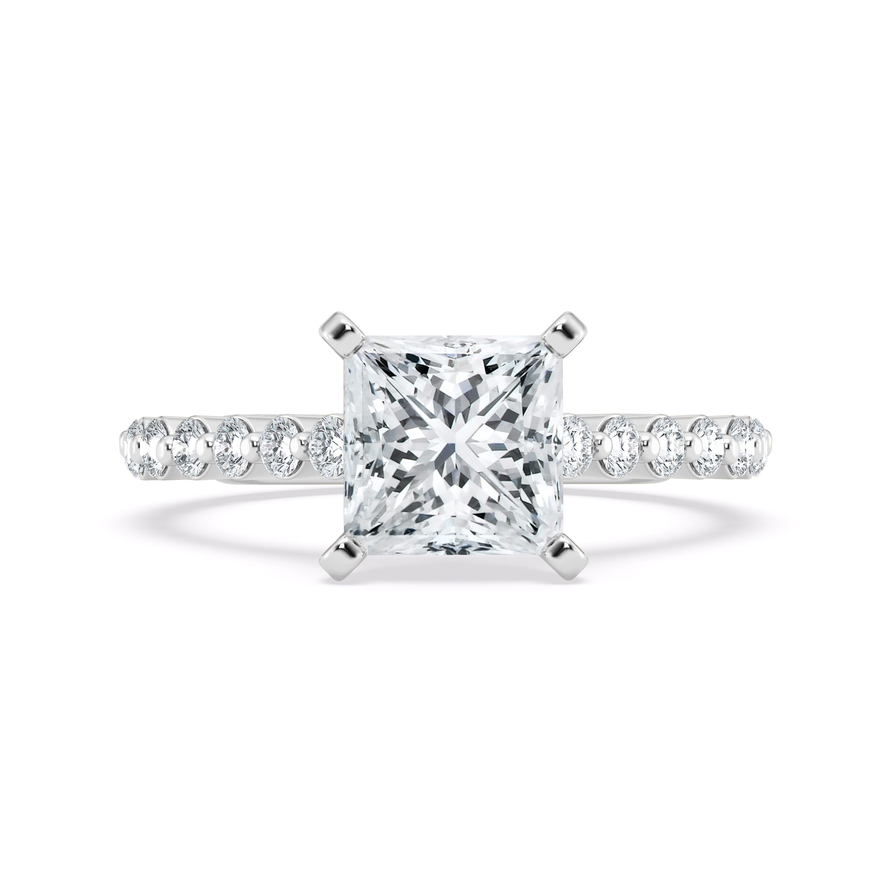Starlight Jewelry Princess Cut 1.81 Ct Moissanite Ring - Bezel Set Wedding Jewelry in 14K White ...