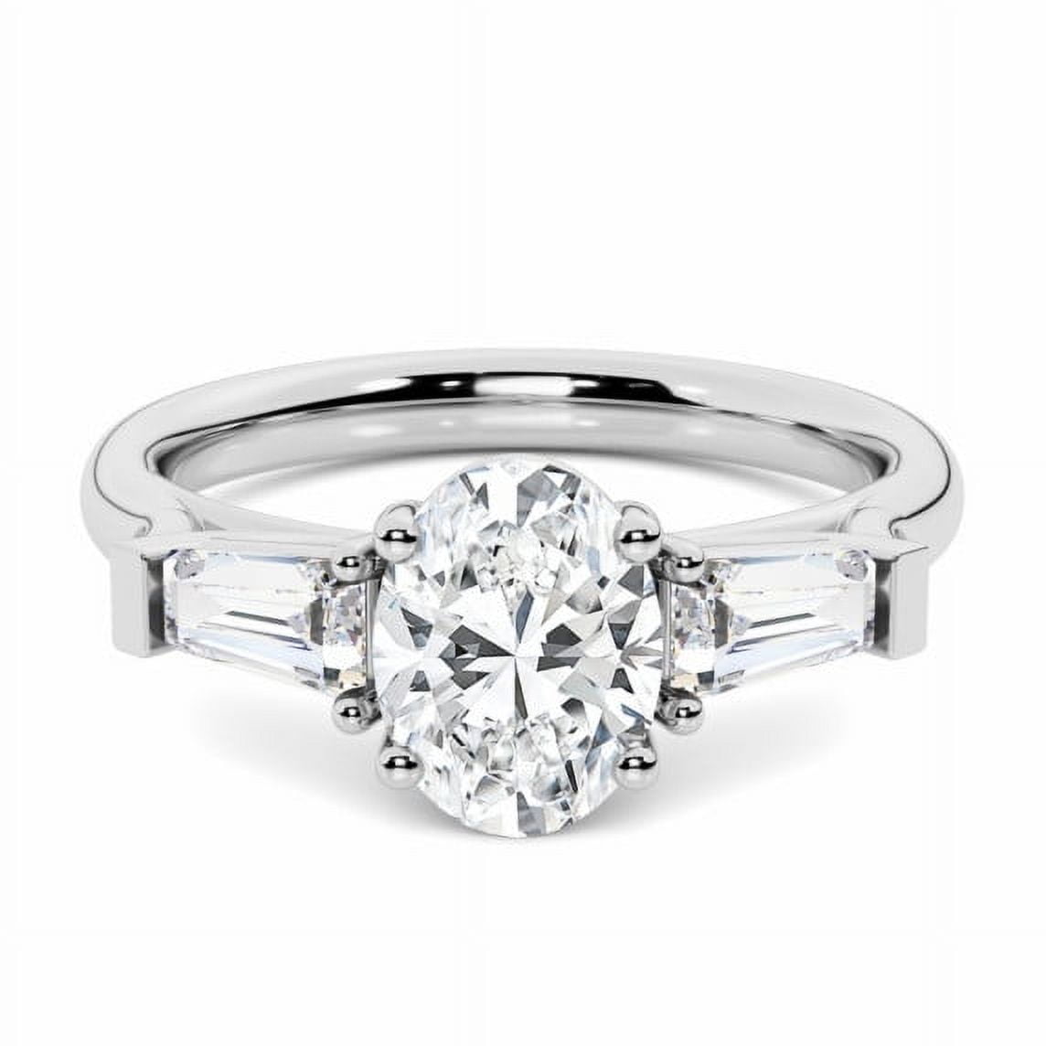 Starlight Jewelry Three Stone Moissanite Ring - 2.13 Ct Moissanite ...