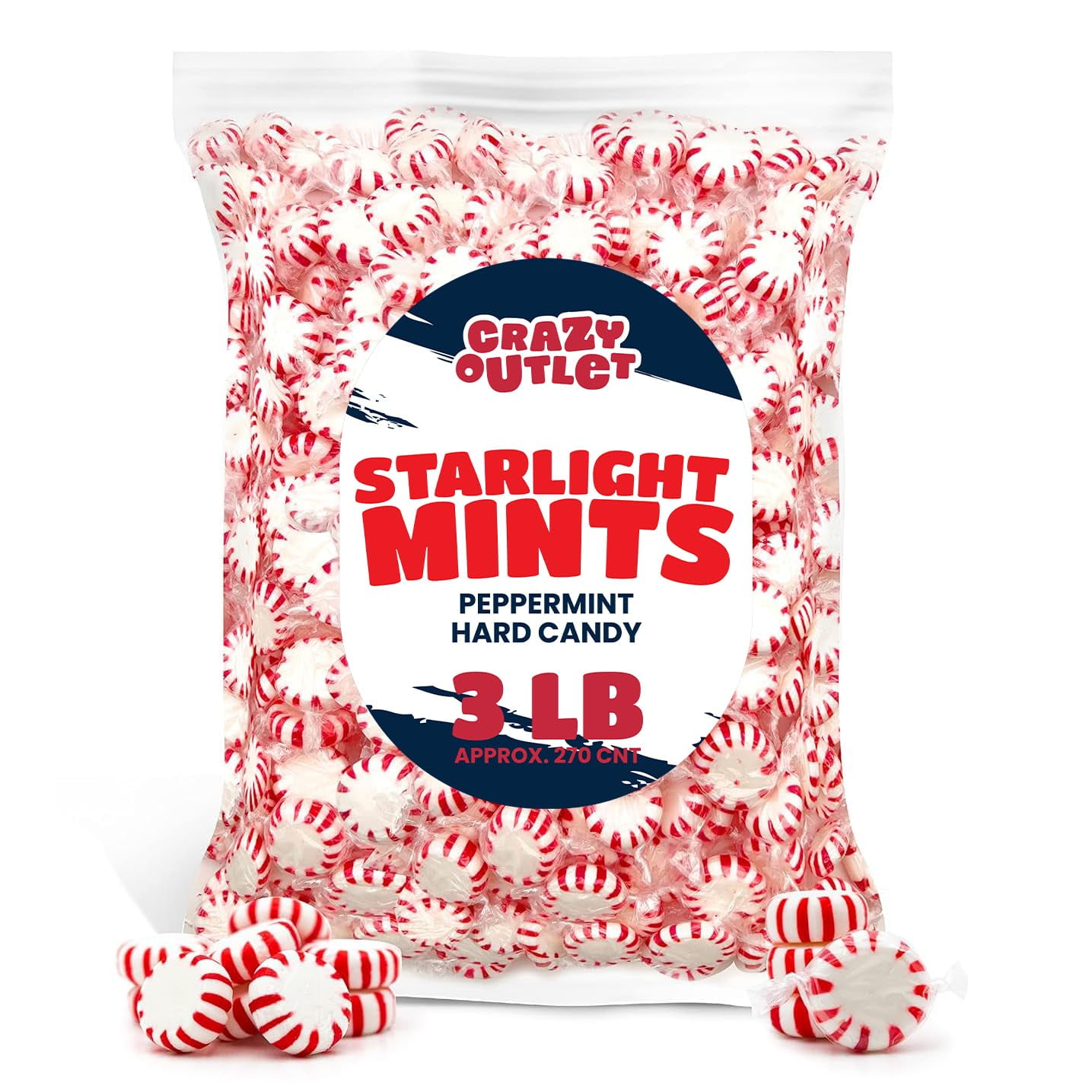 Starlight Mints: 3-Pound Bulk of Individually Wrapped, Peppermint Hard ...