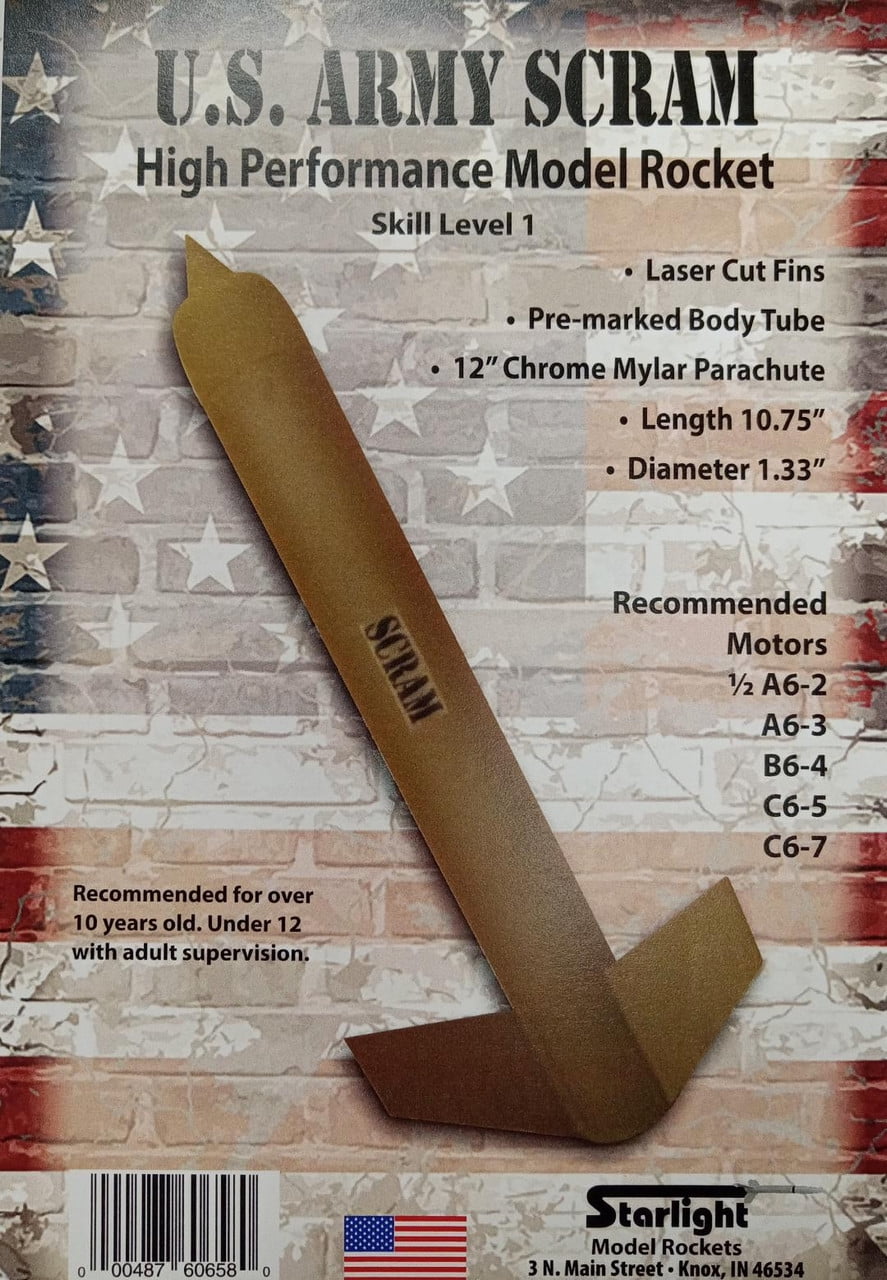 Starlight Rockets US Army Scram Model Rocket Kit - Walmart.com