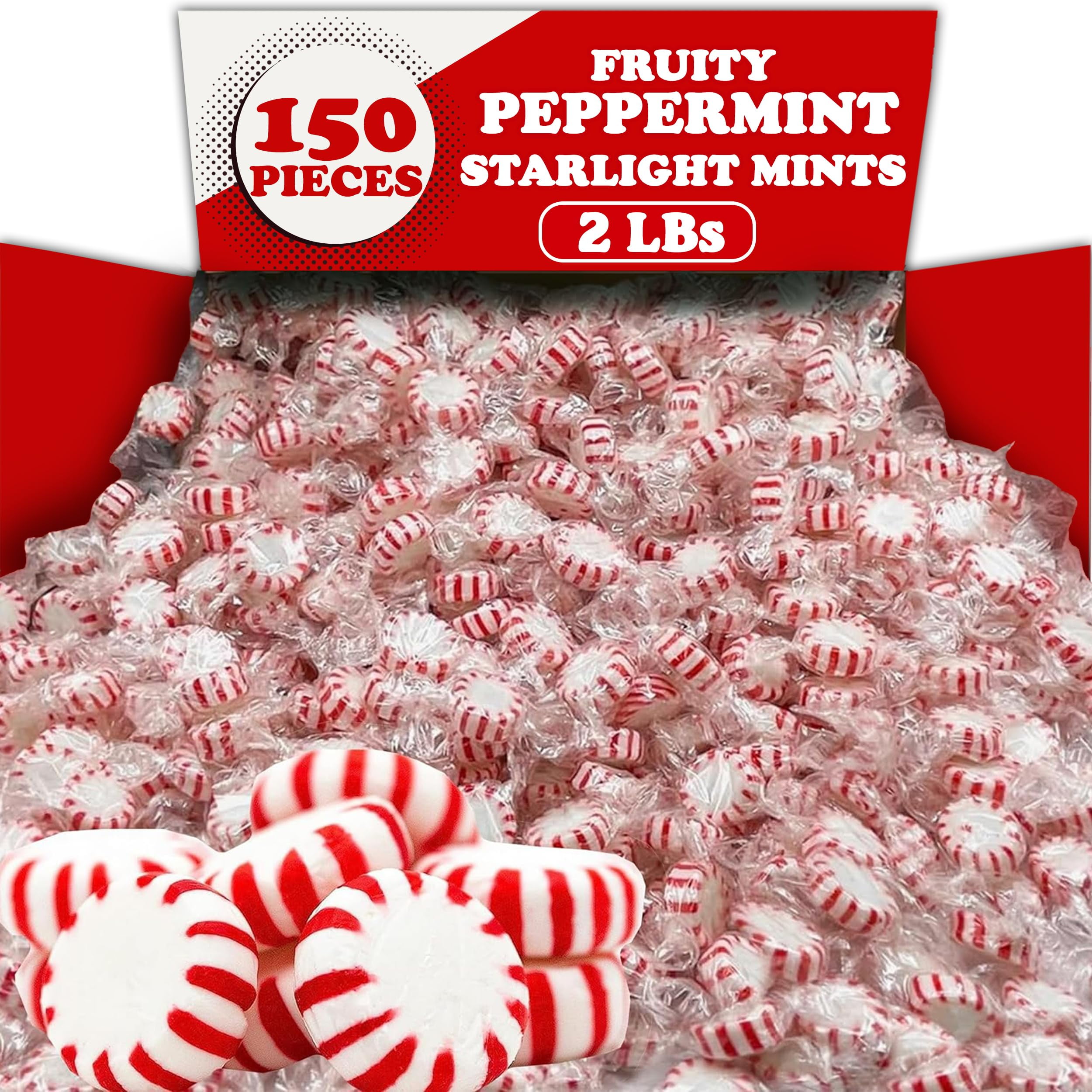 Starlights Peppermint Candy Mints, YYF14 2 Lbs, Individually Wrapped ...
