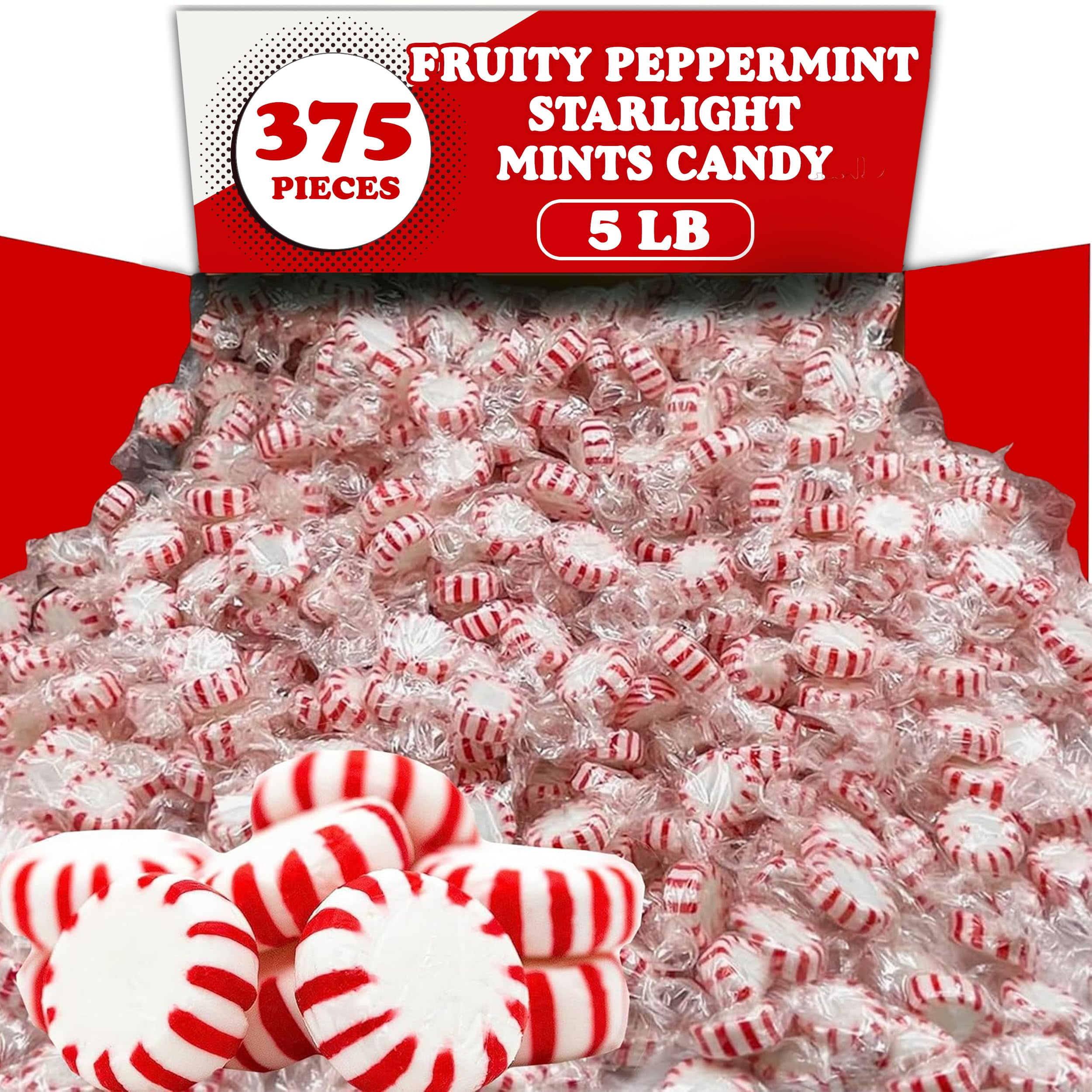 Starlights Peppermint Candy Mints, YYF14 5 Lbs, Individually Wrapped ...