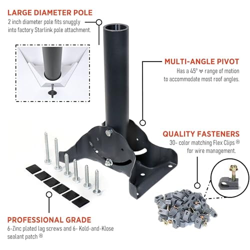 Starlink Mini Heavy Duty Steel Pivot Mount Kit Compatible with Starlink ...
