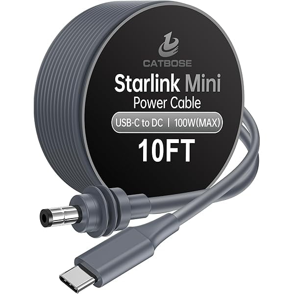 for Starlink Mini Power Cable 3M/10FT, Starlink Mini USB C to DC Power ...