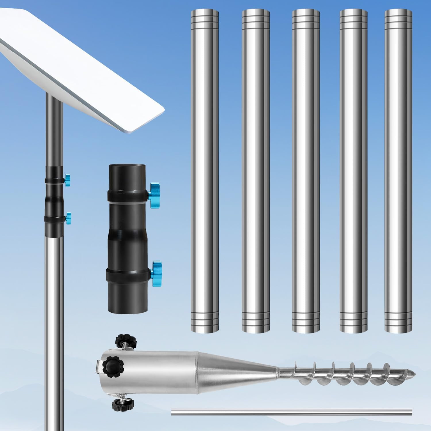 Starlink Pole Mount, 9ft Starlink Ground Pole Mount Kit Features a ...