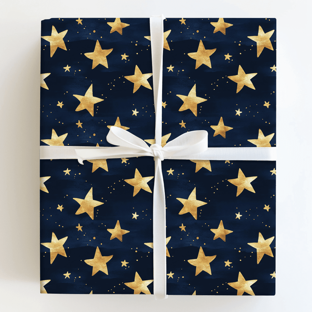 Starlit Celebrations - Christmas Wrapping Paper Roll - Gift Wrap for ...