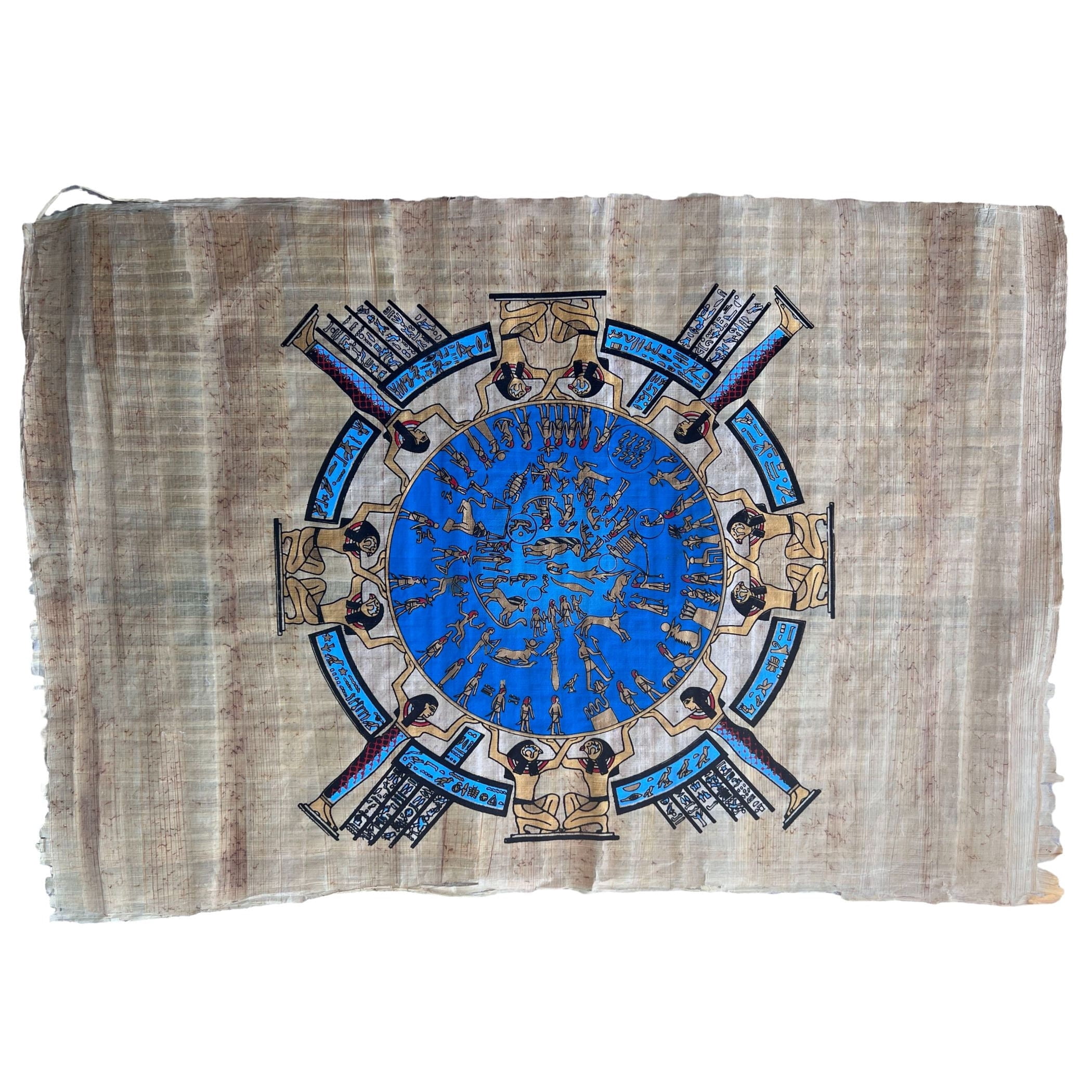 Starlit Horizons Papyrus Paintings, Merging Ancient Egyptian Gods with ...