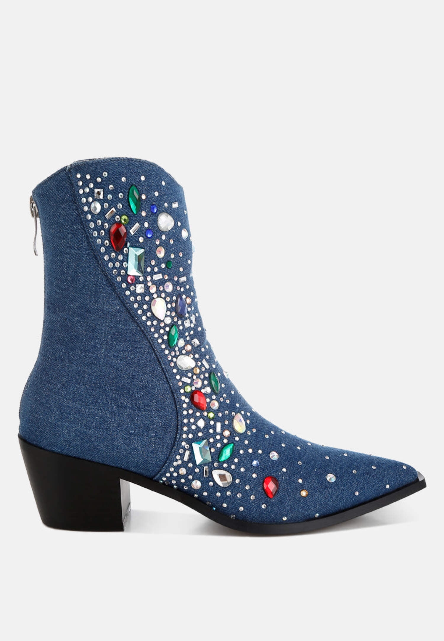 Starlit Multi Color Stones Embellished Boots - Walmart.com