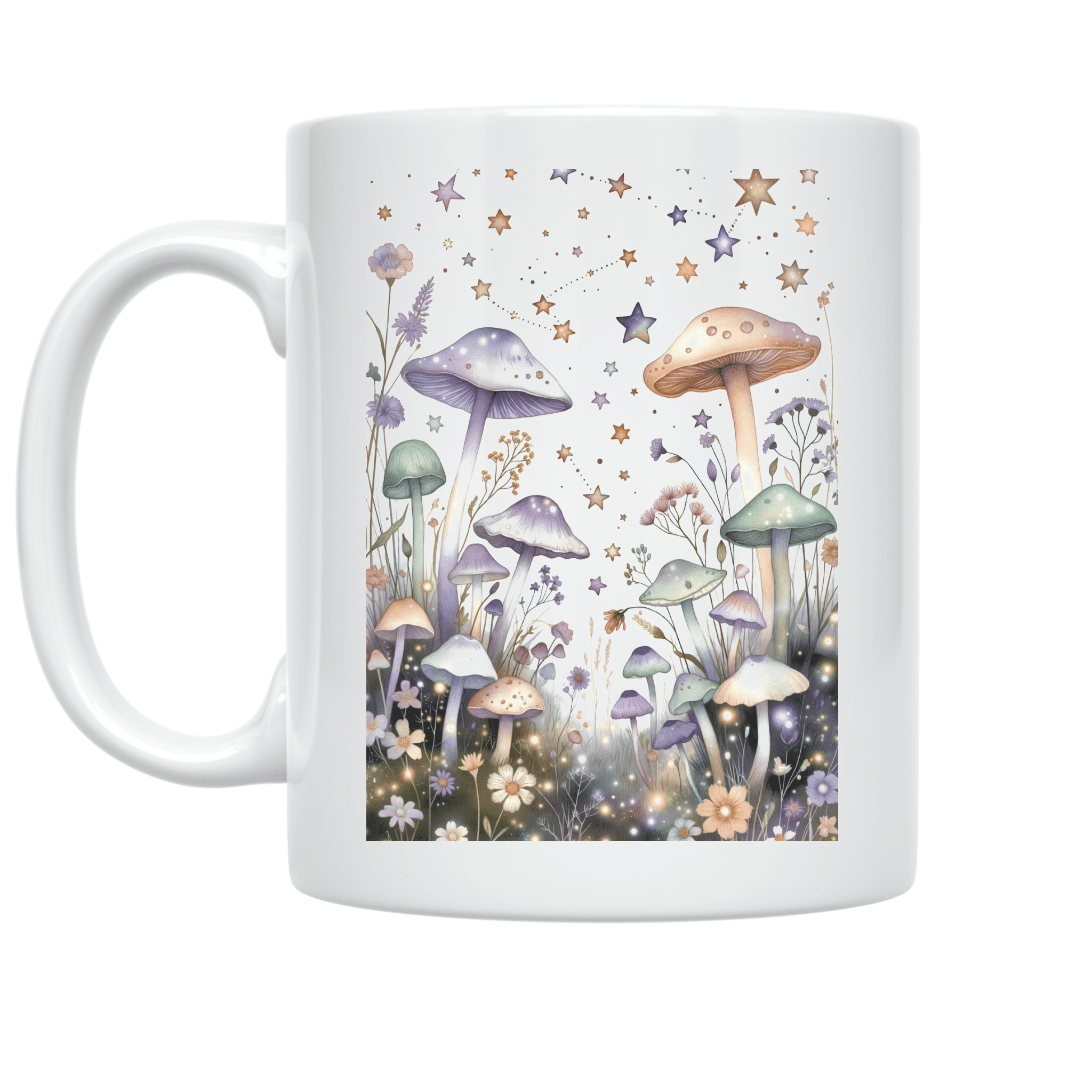 Starlit Mushroom Garden - Nature Lover - 11 oz Ceramic Coffee Mug ...