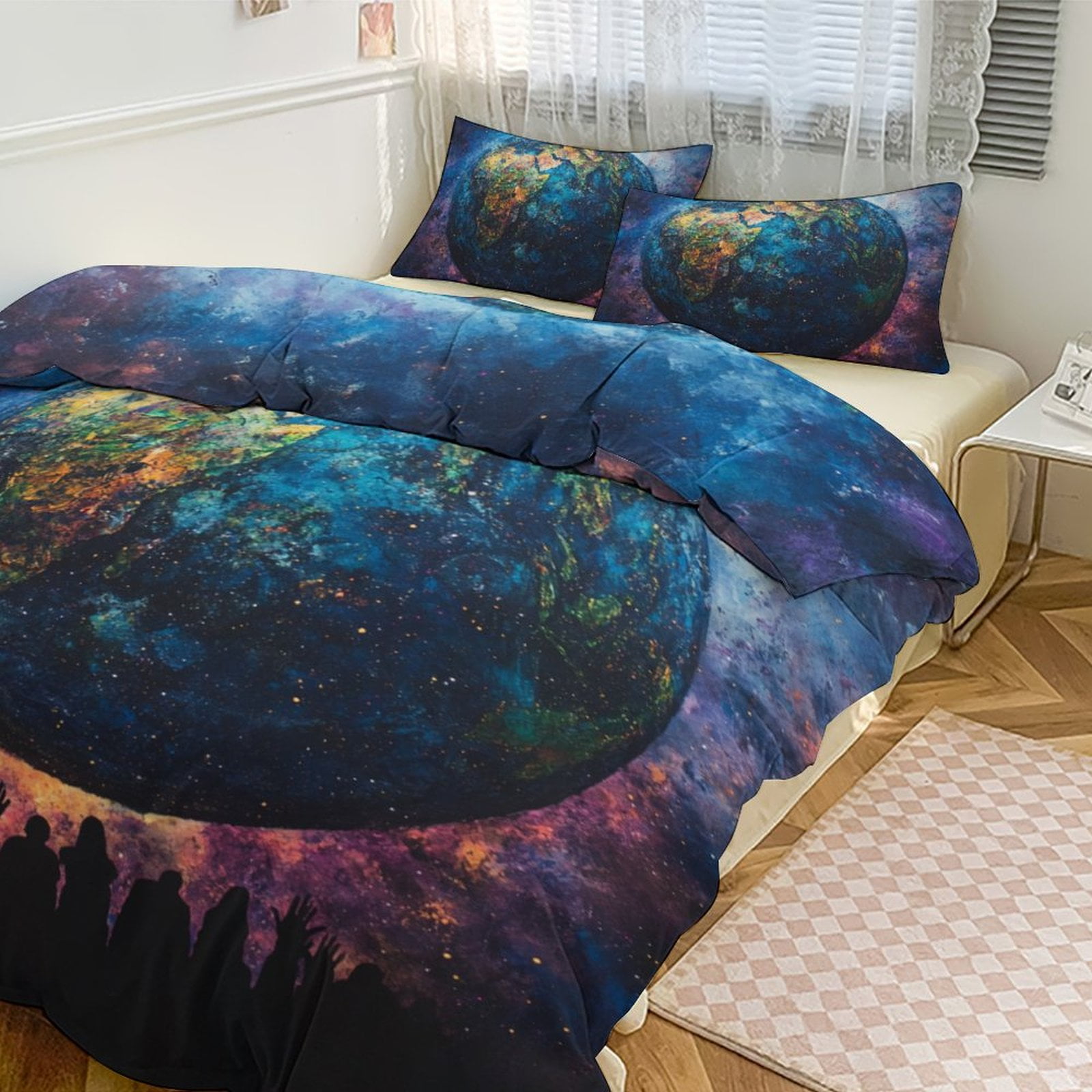 Starlit Sky Bedding Sets Twin Duvet Cover 3 Piece Cute Bed Set for Boys ...