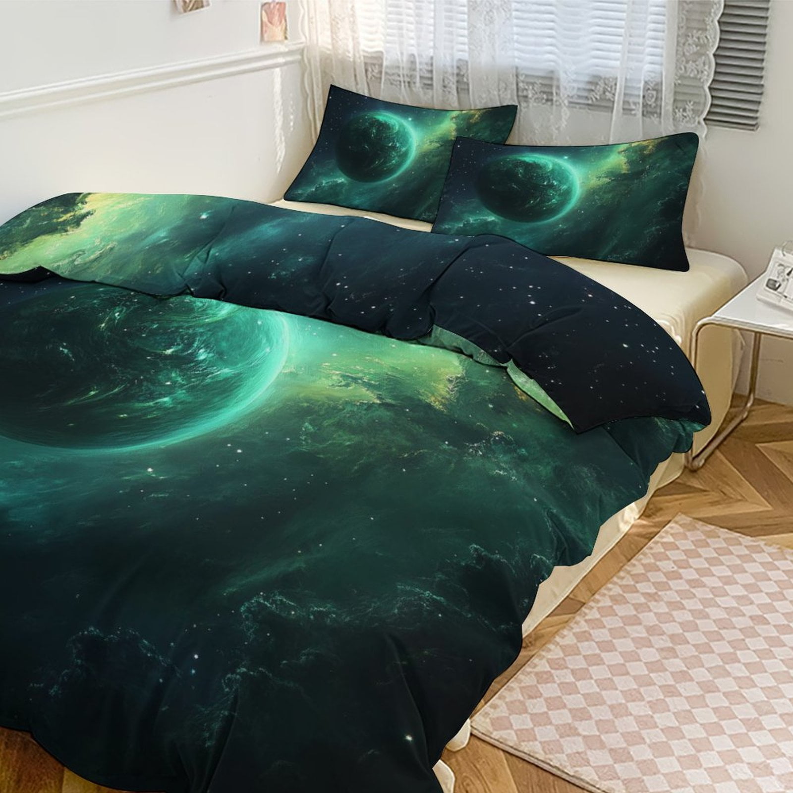 Starlit Sky Bedding Sets Twin Duvet Cover 3 Piece Cute Bed Set for Boys ...