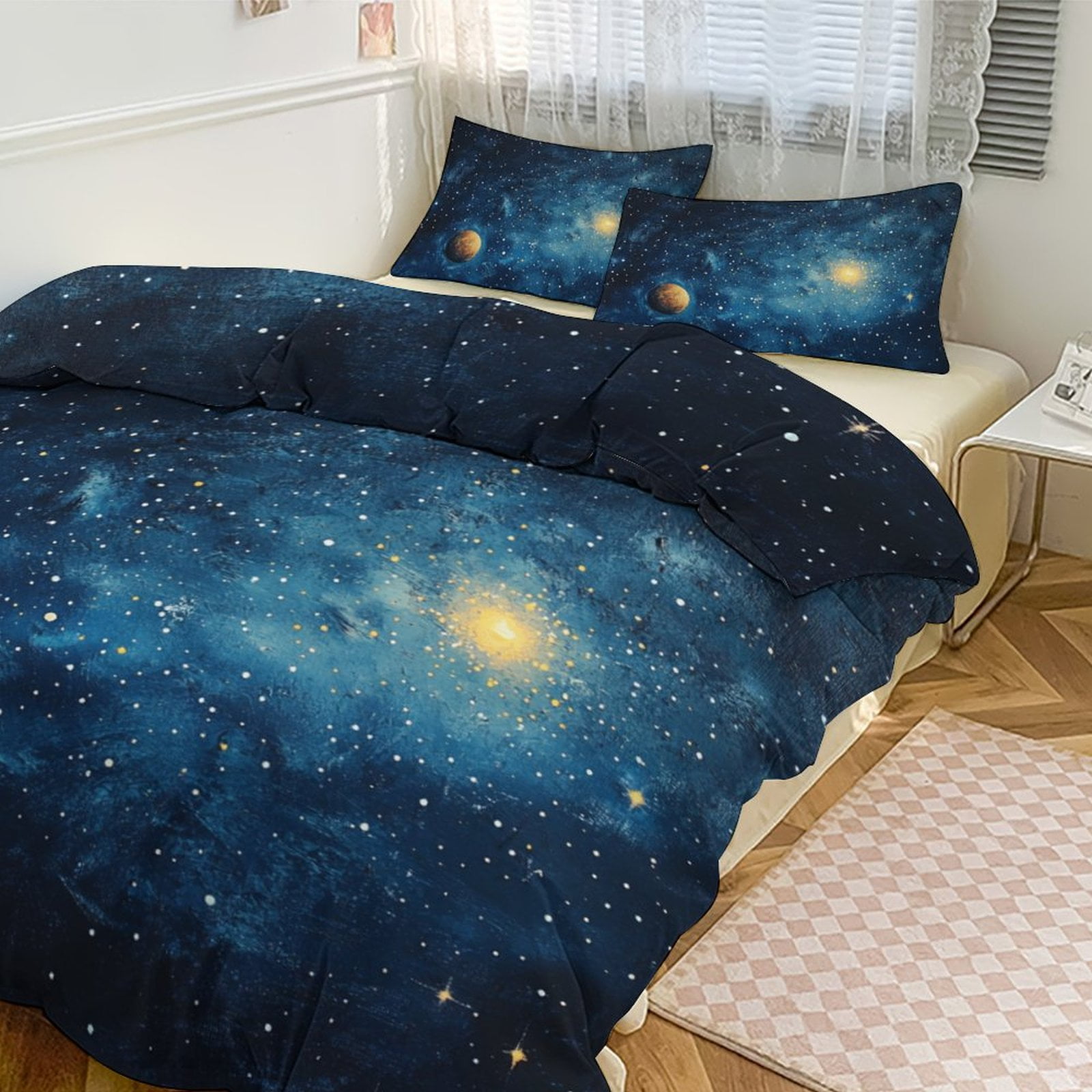 Starlit Sky Bedding Sets Twin Duvet Cover 3 Piece Cute Bed Set for Boys ...