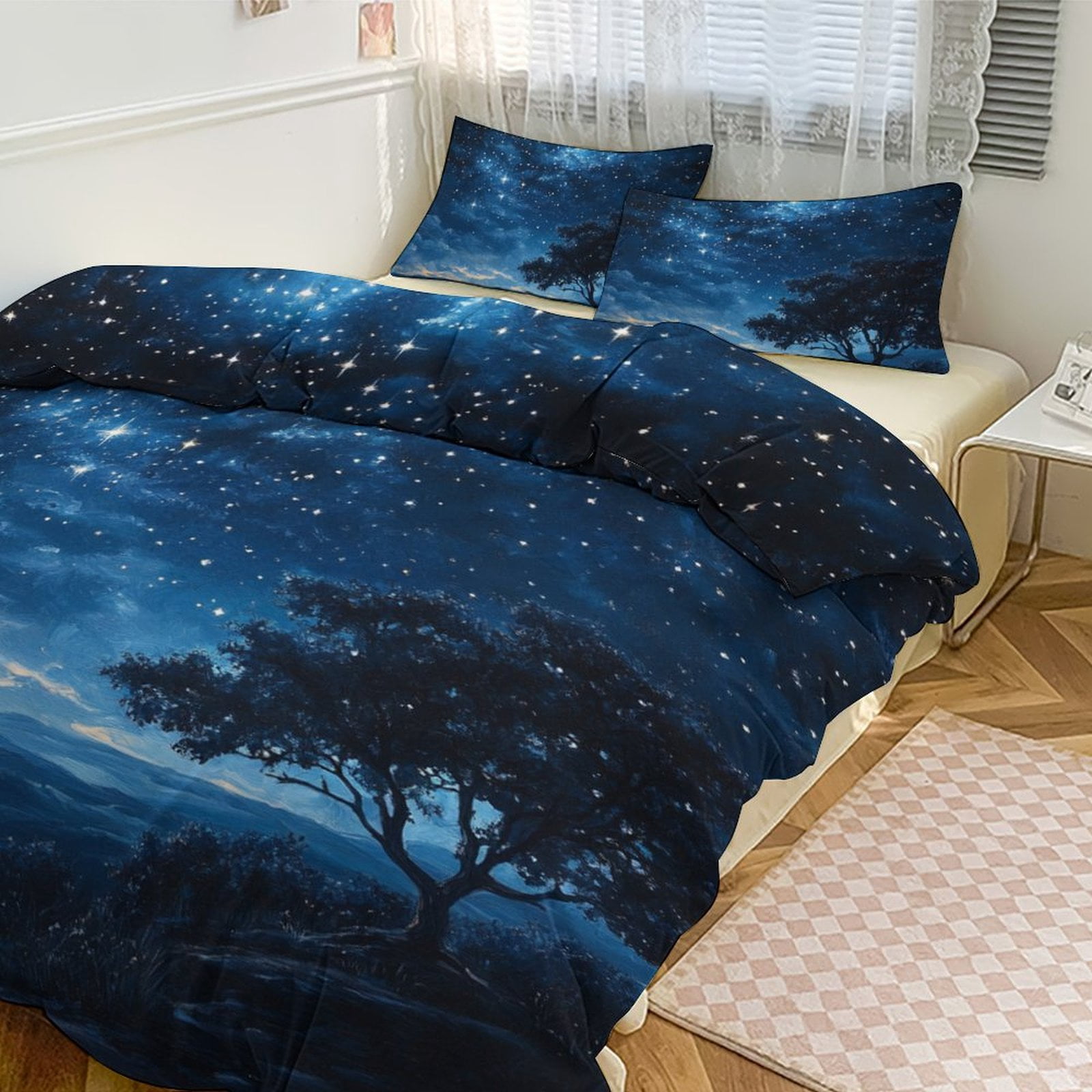 Starlit Sky Bedding Sets Twin Duvet Cover 3 Piece Cute Bed Set for Boys ...