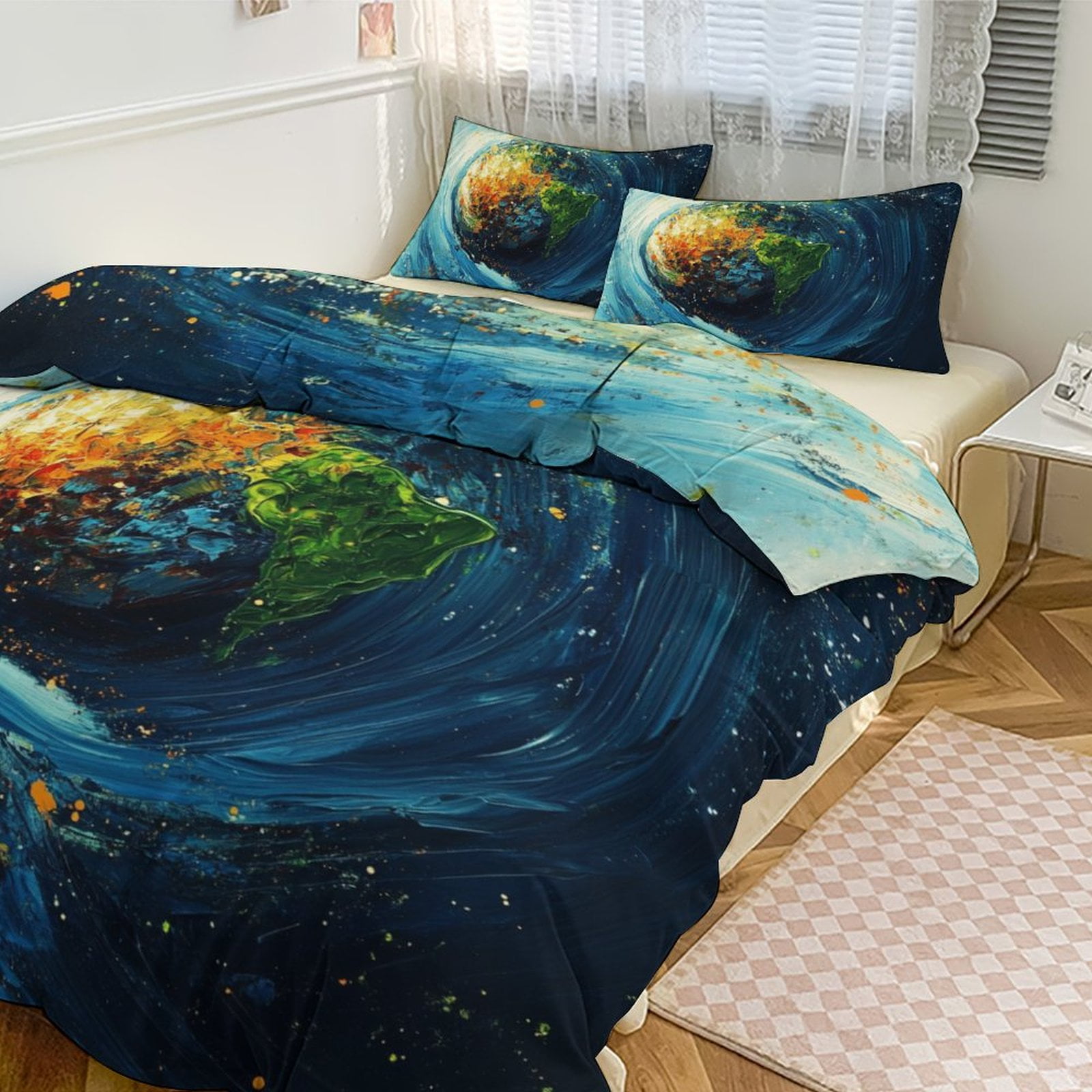 Starlit Sky Bedding Sets Twin Duvet Cover 3 Piece Cute Bed Set for Boys ...