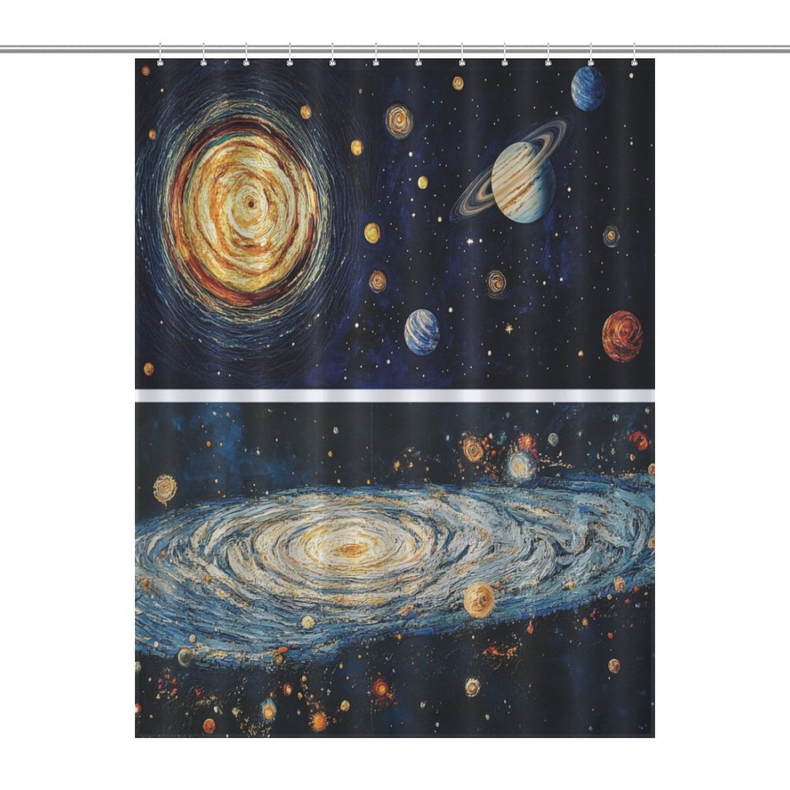 Starlit Sky Cloth Fabric Bathroom Decor Set with Hooks - Walmart.com