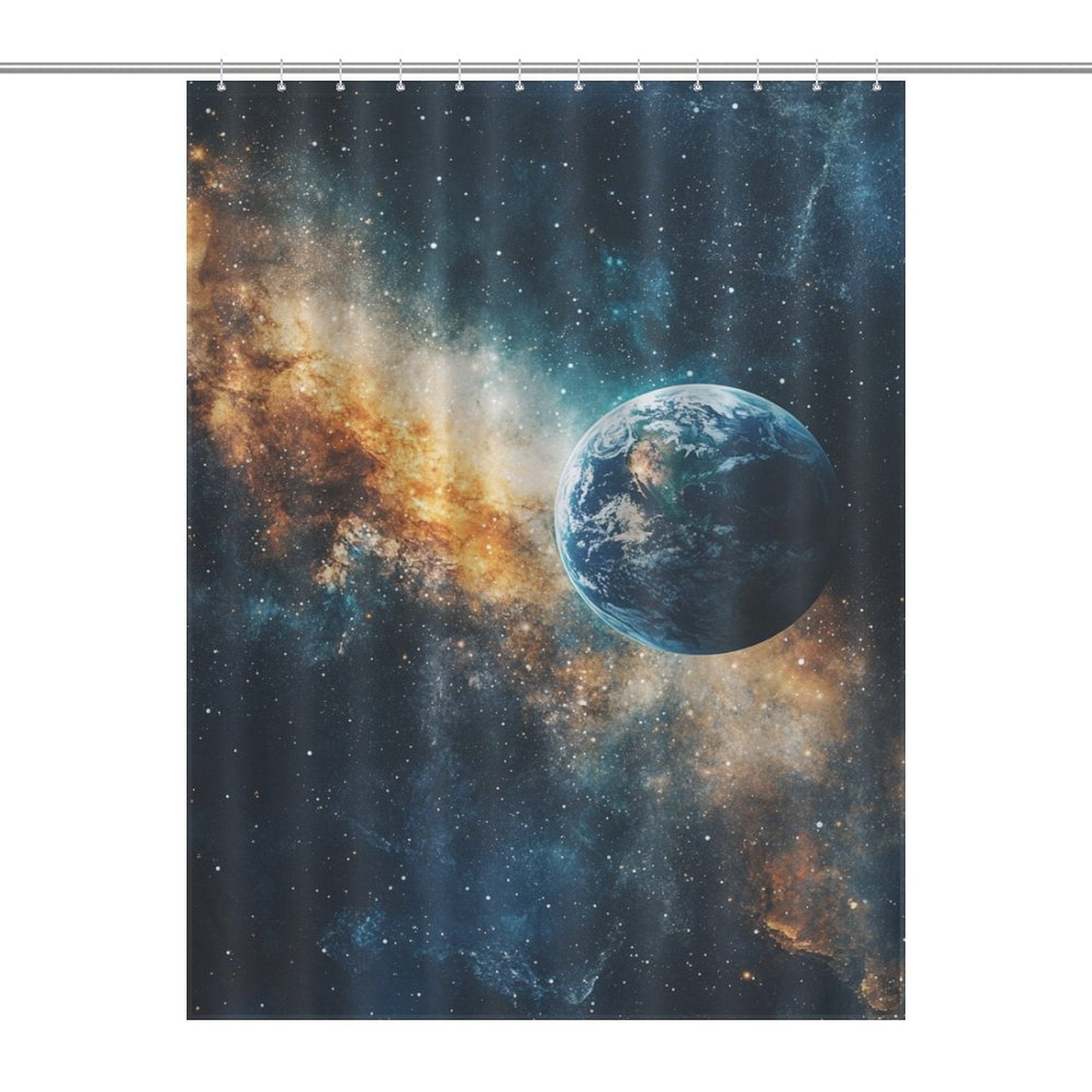 Starlit Sky Cloth Fabric Bathroom Decor Set with Hooks - Walmart.com