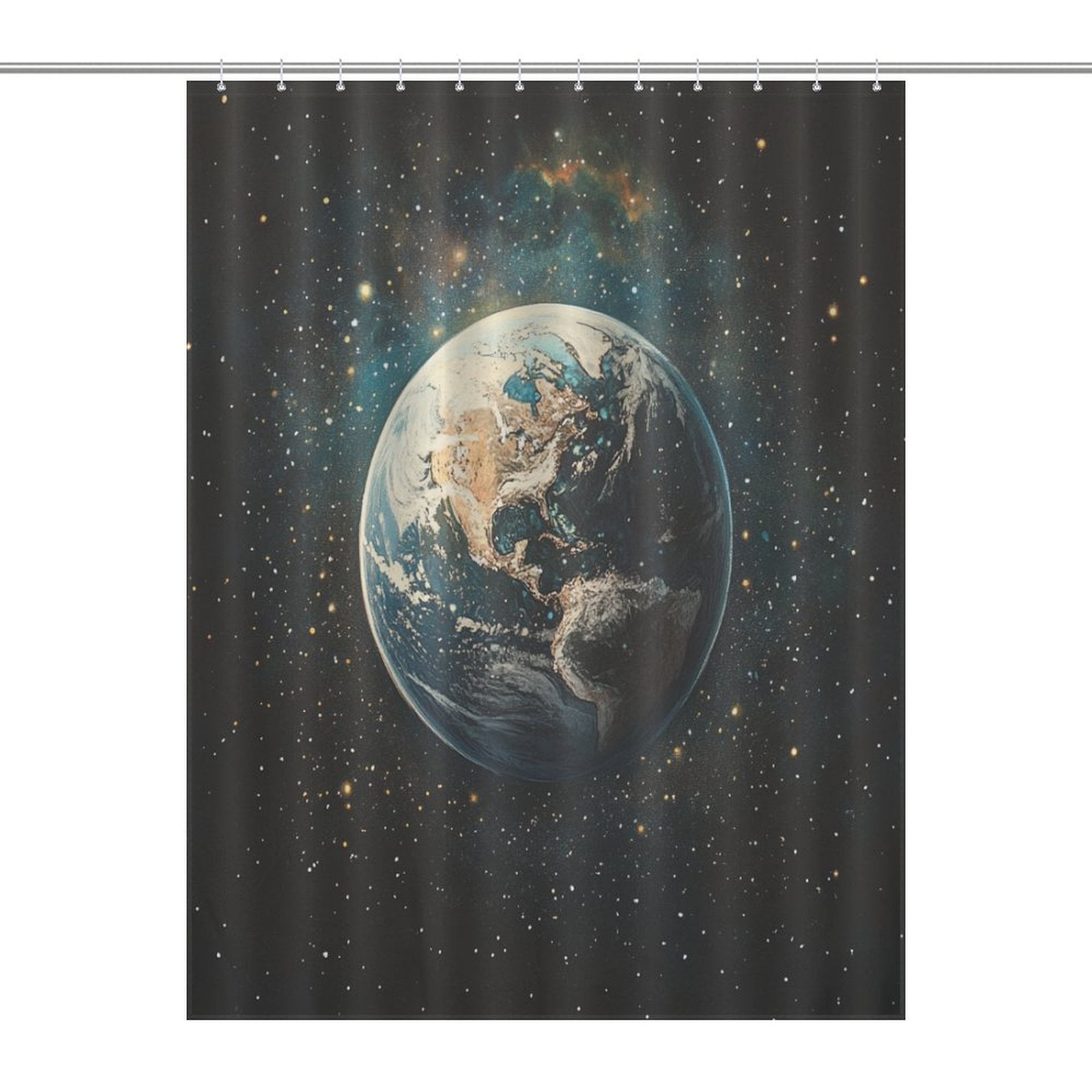 Starlit Sky Cloth Fabric Bathroom Decor Set with Hooks - Walmart.com