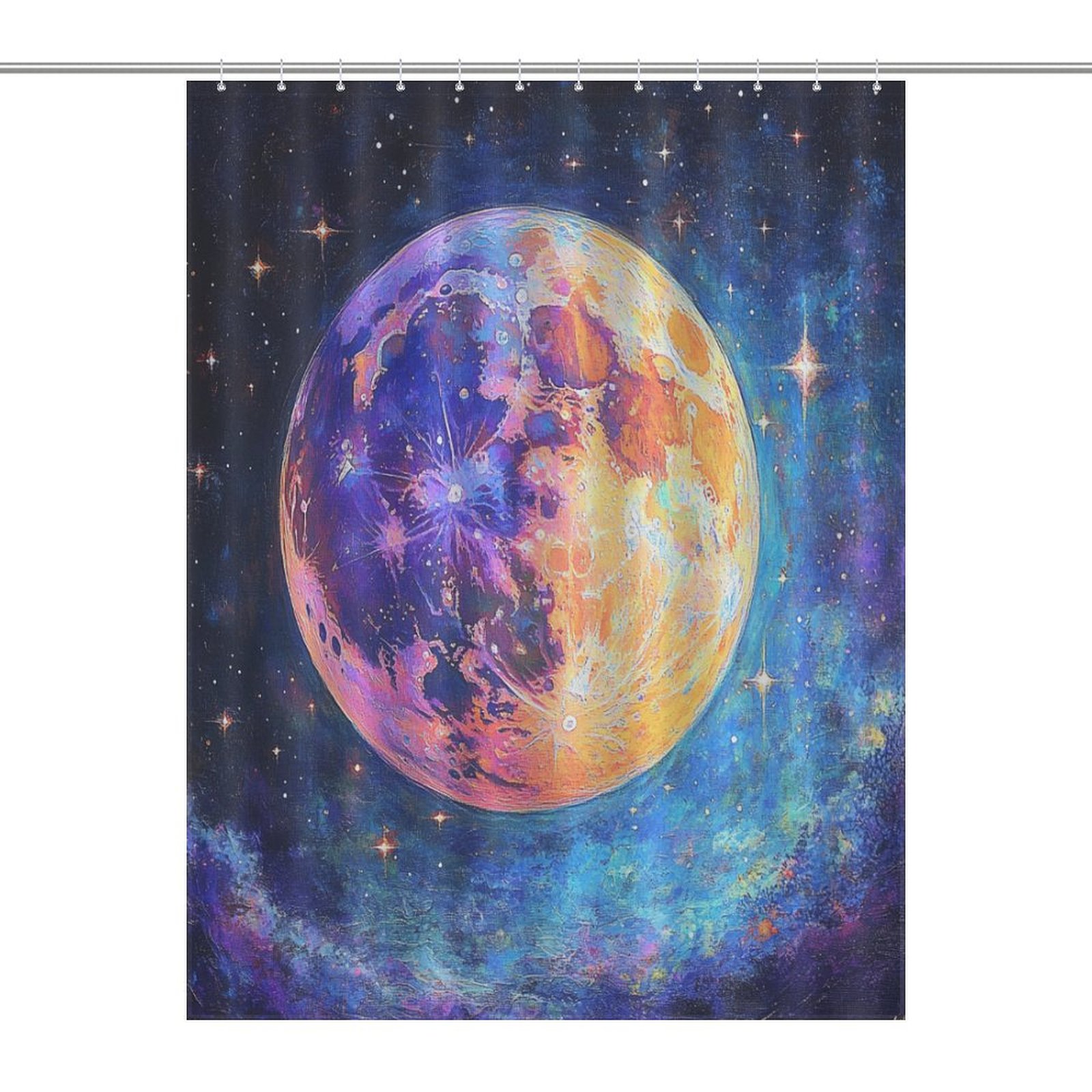 Starlit Sky Cloth Fabric Bathroom Decor Set with Hooks - Walmart.com