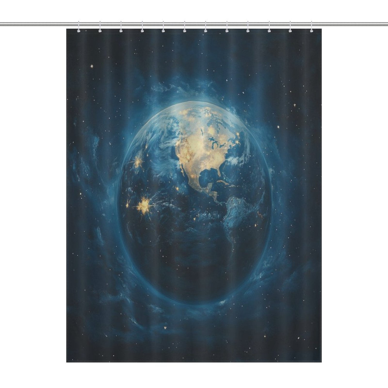 Starlit Sky Cloth Fabric Bathroom Decor Set with Hooks - Walmart.com