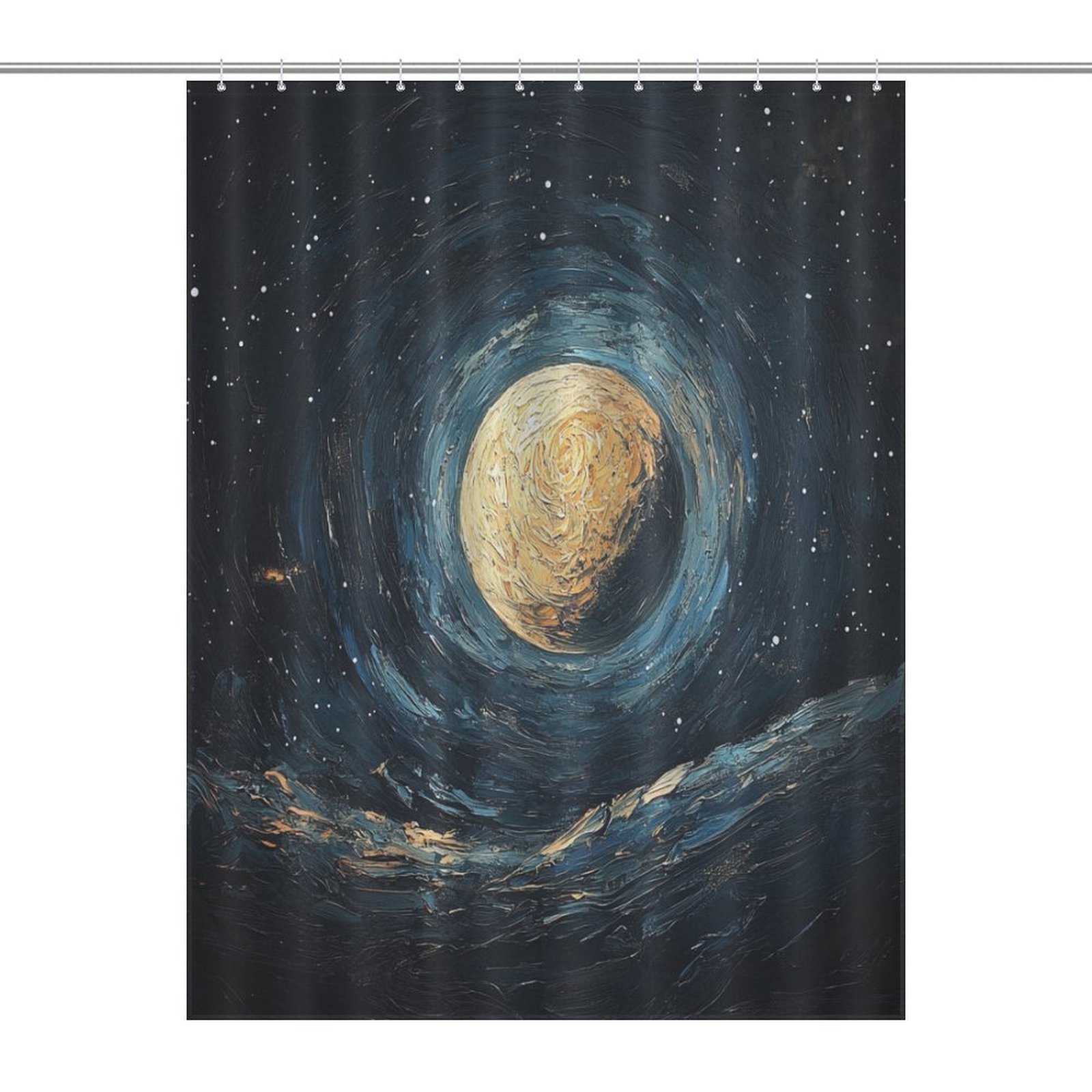 Starlit Sky Cloth Fabric Bathroom Decor Set with Hooks - Walmart.com